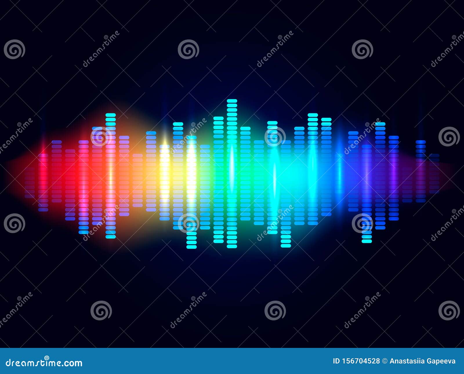 Music Rainbow Equalizer. Vector Illustration for Poster or Card. Stock ...