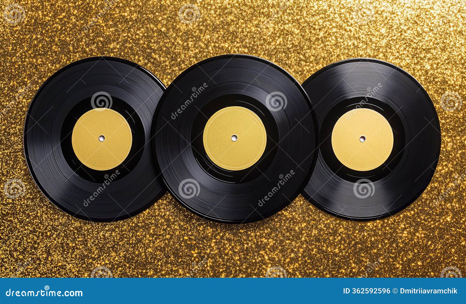Music Record with a Gold Glitter Background from the 1940s Stock Photo ...