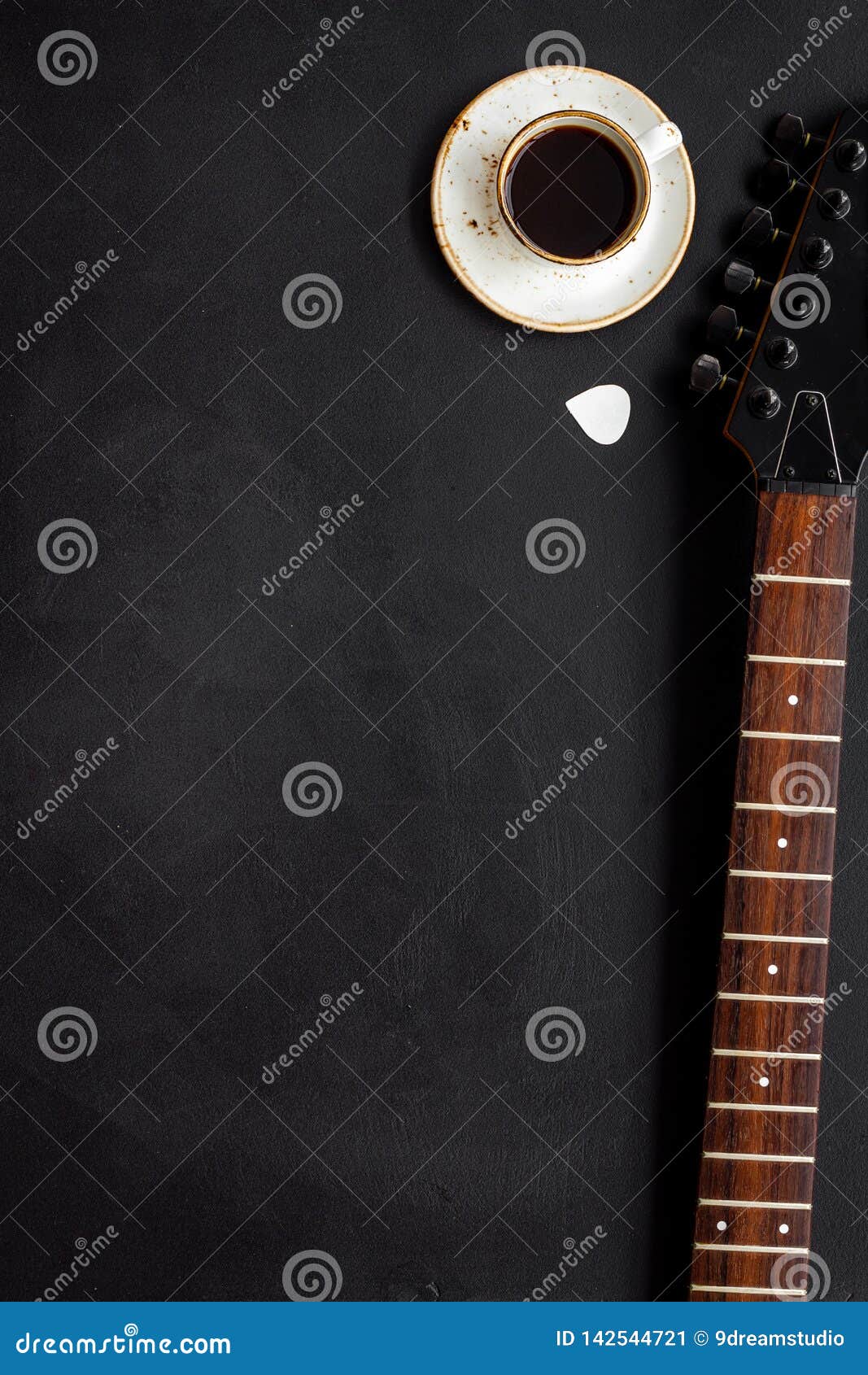 Music Record Studio with Musician and DJ Instruments Black Background ...
