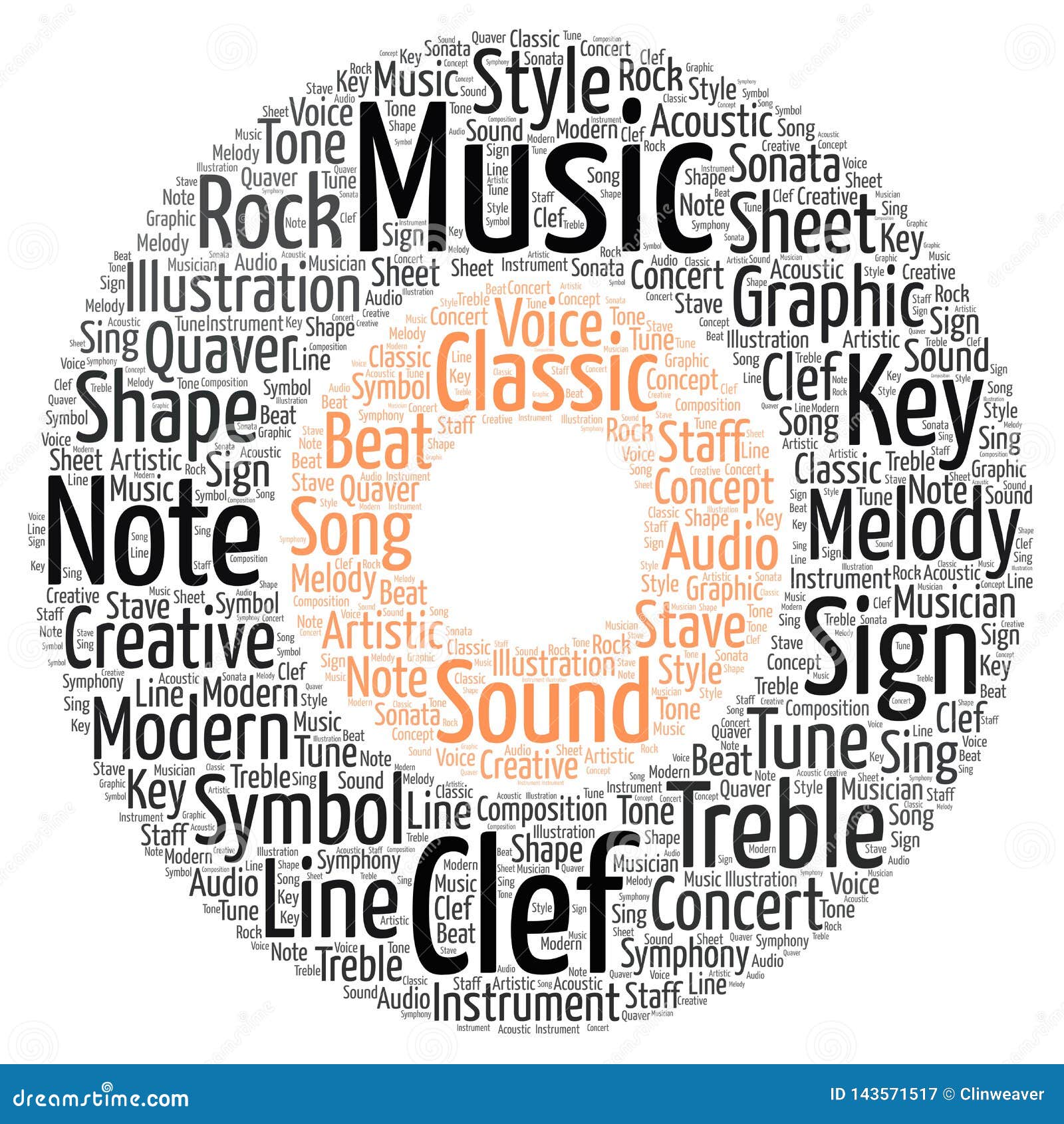 Music Record Word Cloud stock illustration. Illustration of beat ...