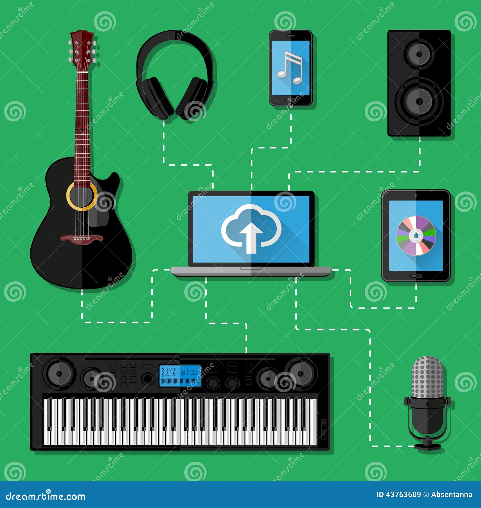 Music Recording Studio. Cartoon Vector | CartoonDealer.com #96242101