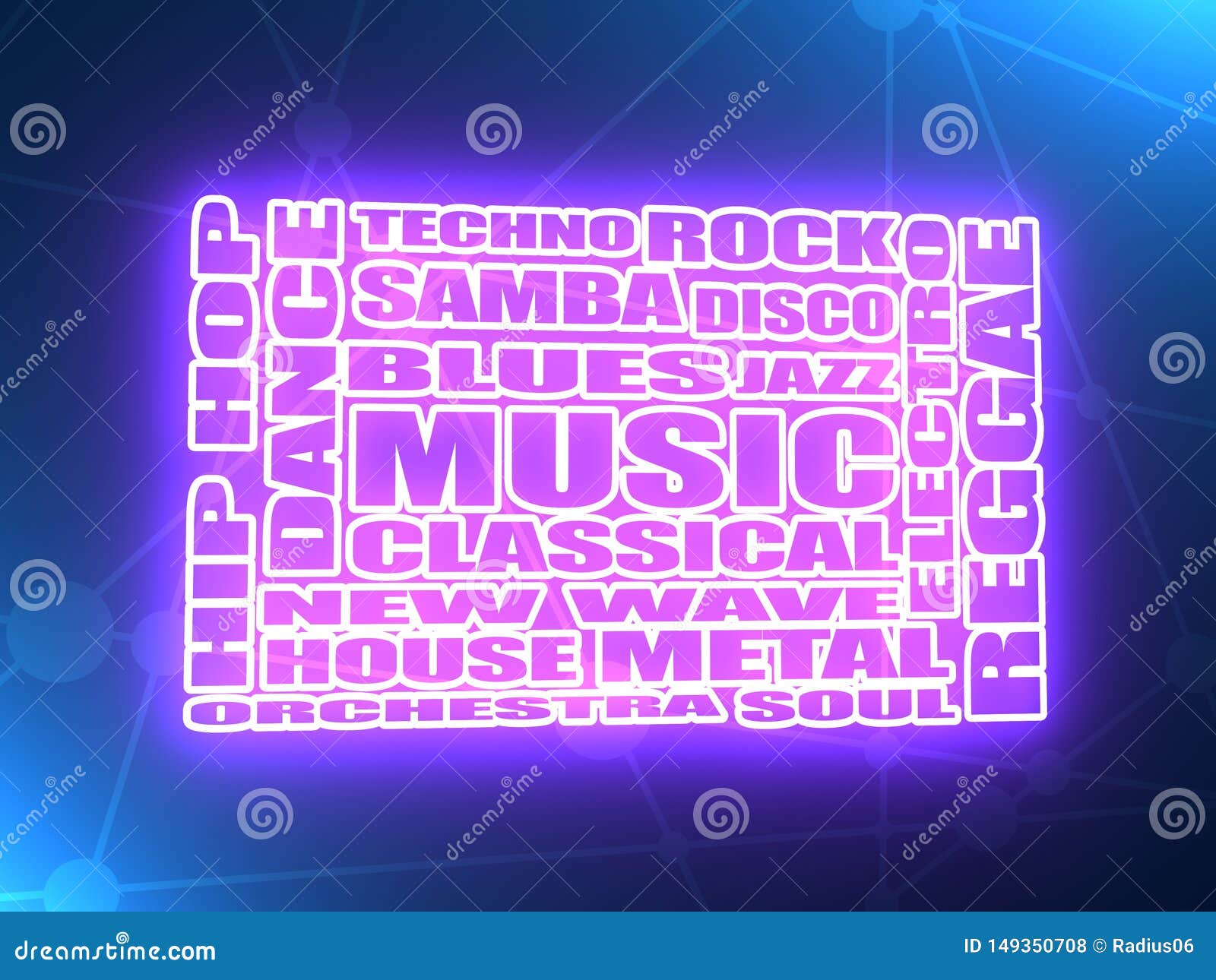 Music relative words cloud stock illustration. Illustration of jazz ...