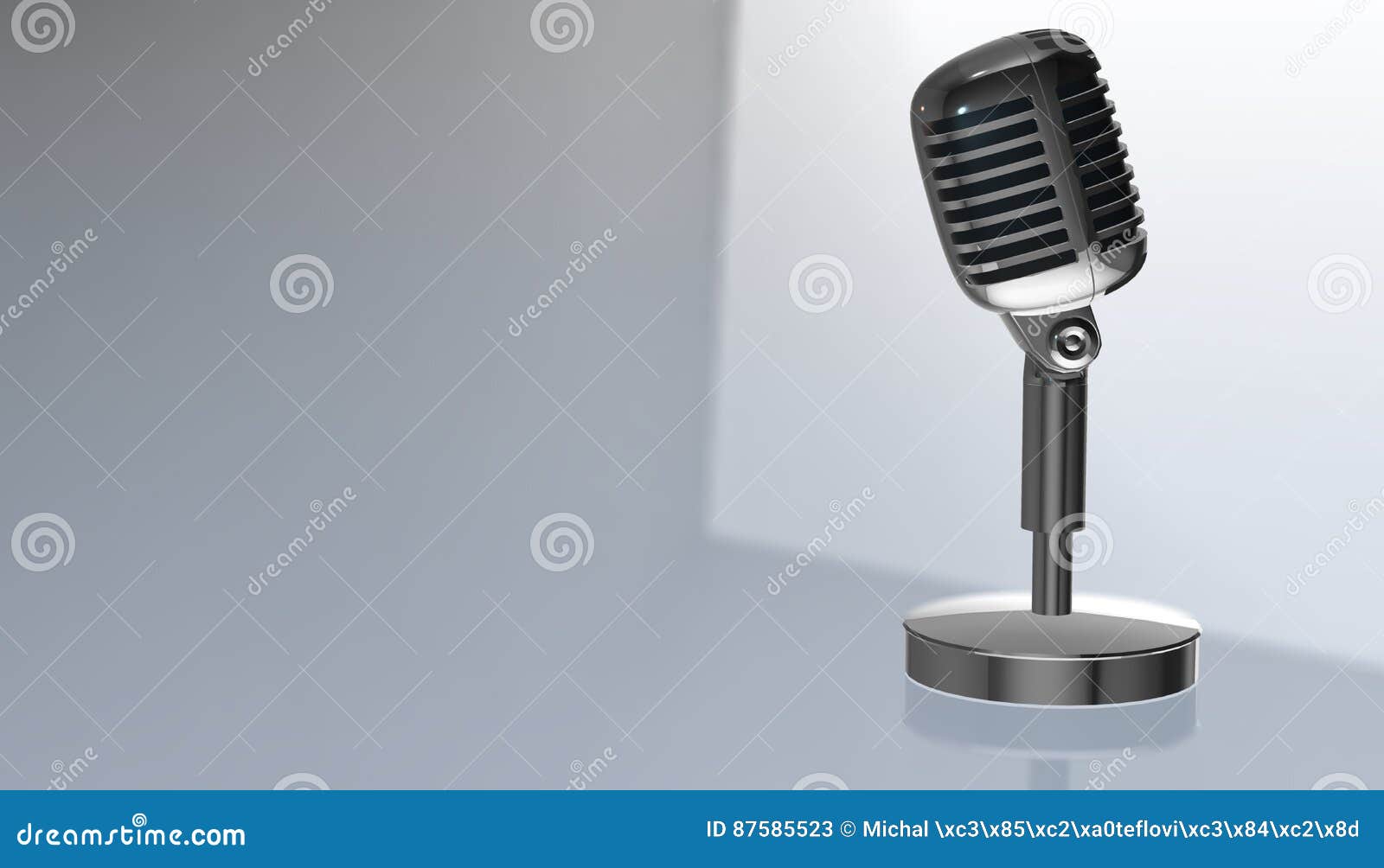 Retro Aluminium Microphone. 3d Render Editorial Stock Photo ...