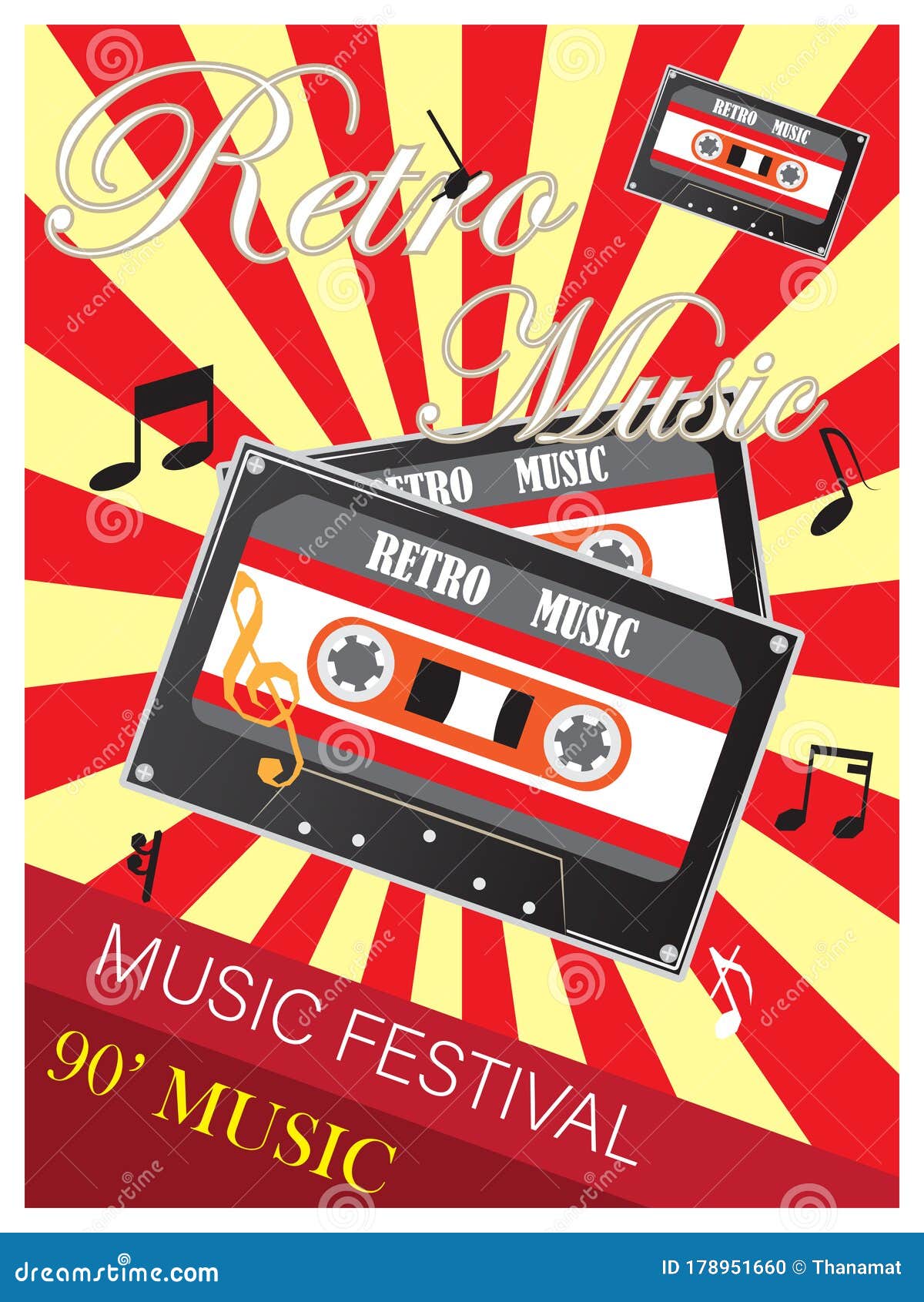Music Retro Vintage Poster, Design for Background Stock Vector ...