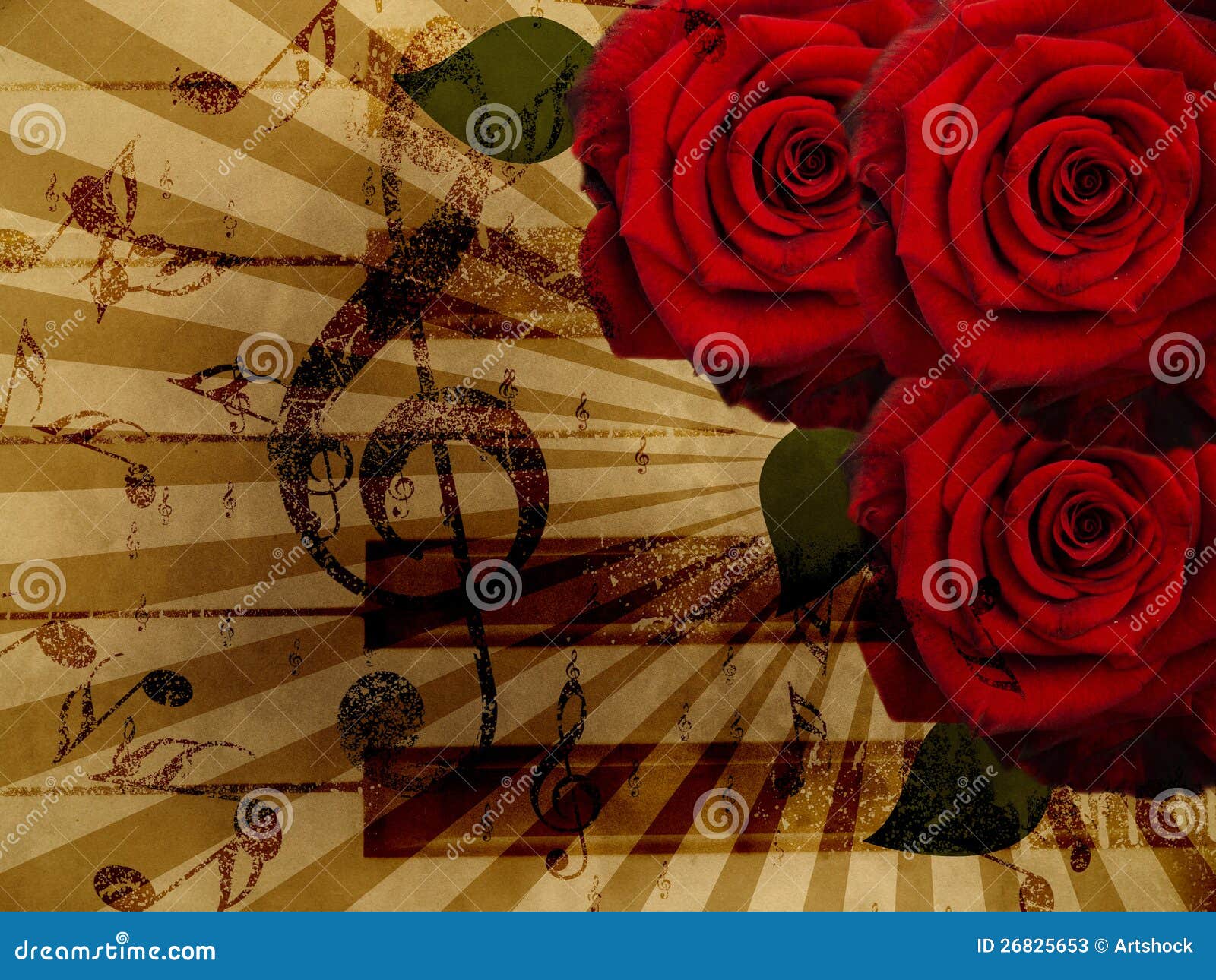 Music Roses and Piano Background Stock Illustration - Illustration of ...