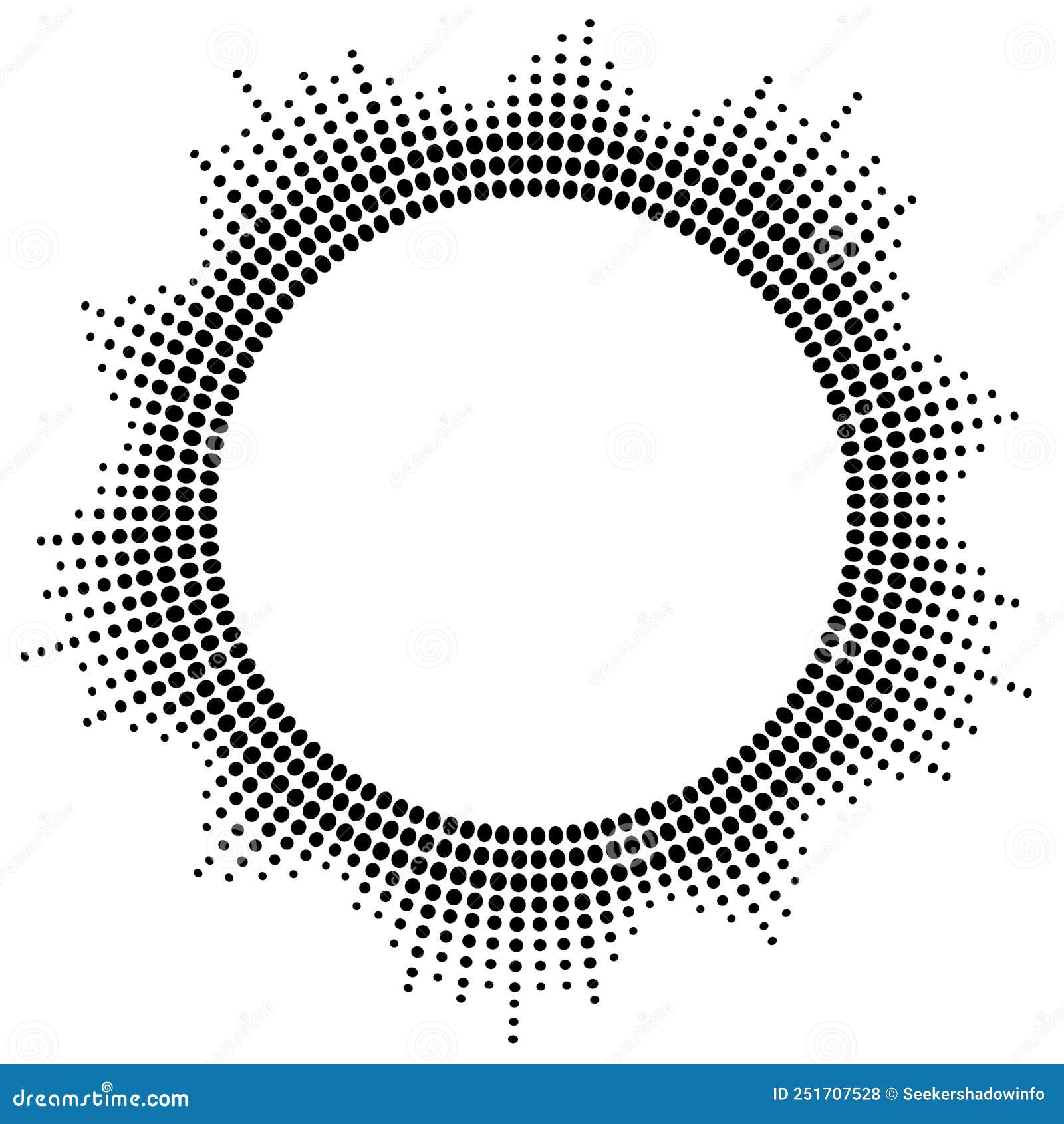 Music Round Frame. Circular Sound Wave Frame with Equalizer Dot ...