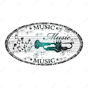 Music rubber stamp stock vector. Illustration of concert - 11574261