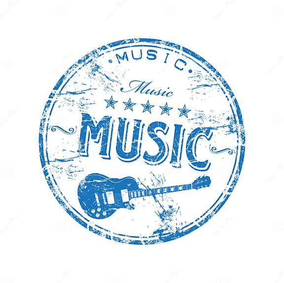 Music rubber stamp stock vector. Illustration of audio - 9023936