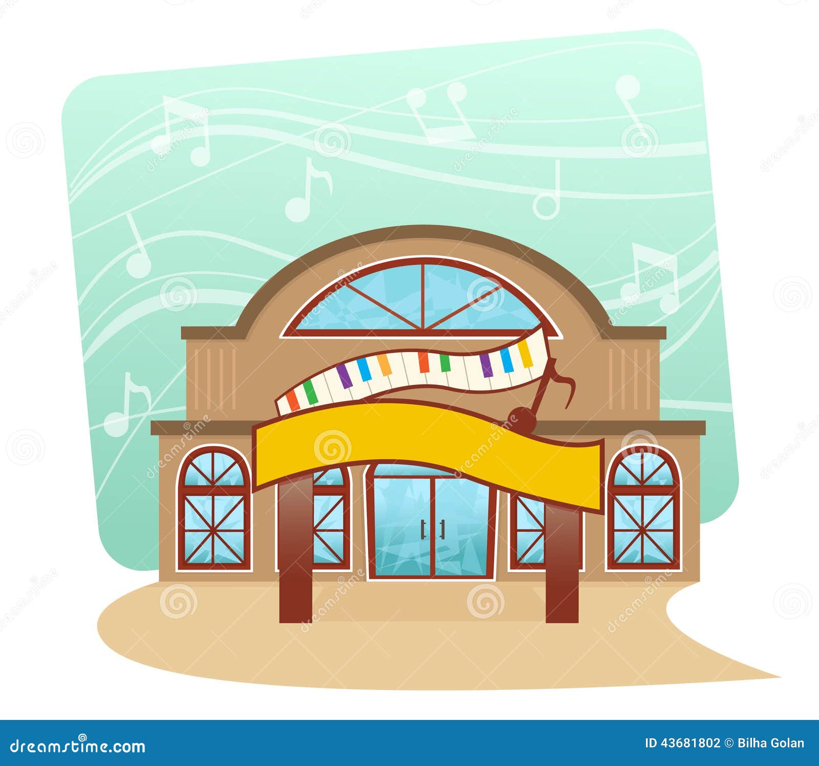 Music School stock vector. Illustration of exterior, architecture ...