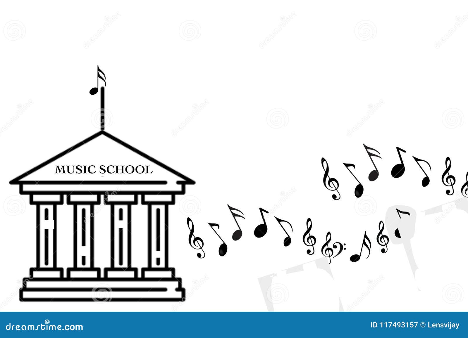 Music school vector art stock illustration. Illustration of flow ...