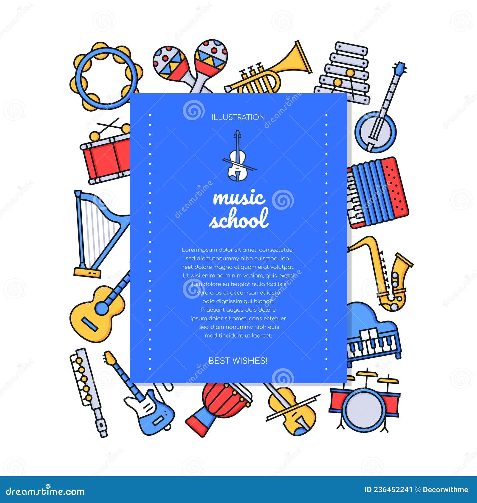 Music School - Vector Flat Design Style Banner Stock Vector ...