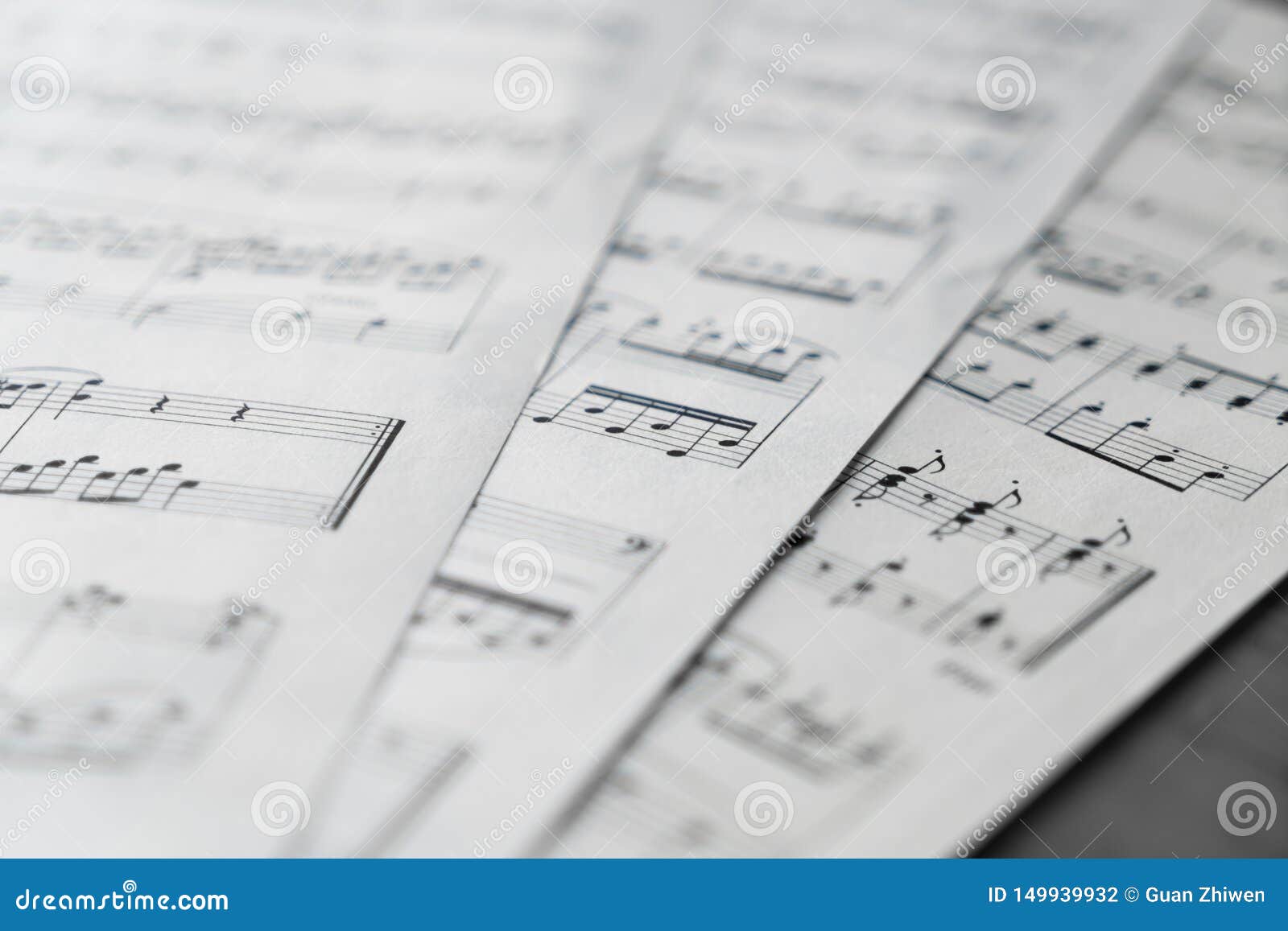 Music Score in Black and White Stock Photo - Image of classical ...