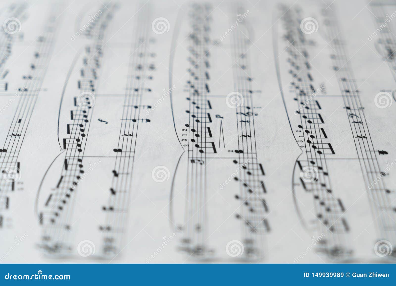 Music Score in Black and White Stock Image - Image of instrument ...