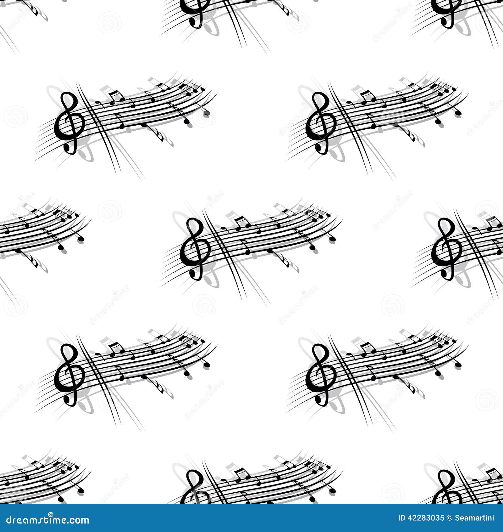 Music Score and Notes Background Seamless Pattern Stock Vector ...