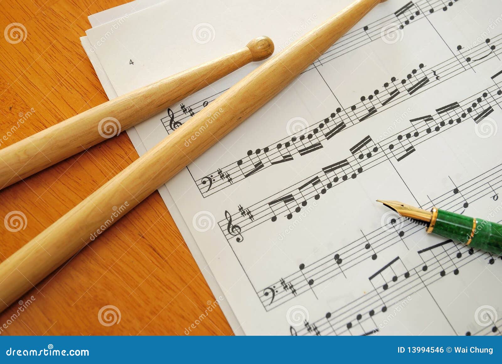 Music score and pen stock photo. Image of beat, staff - 13994546