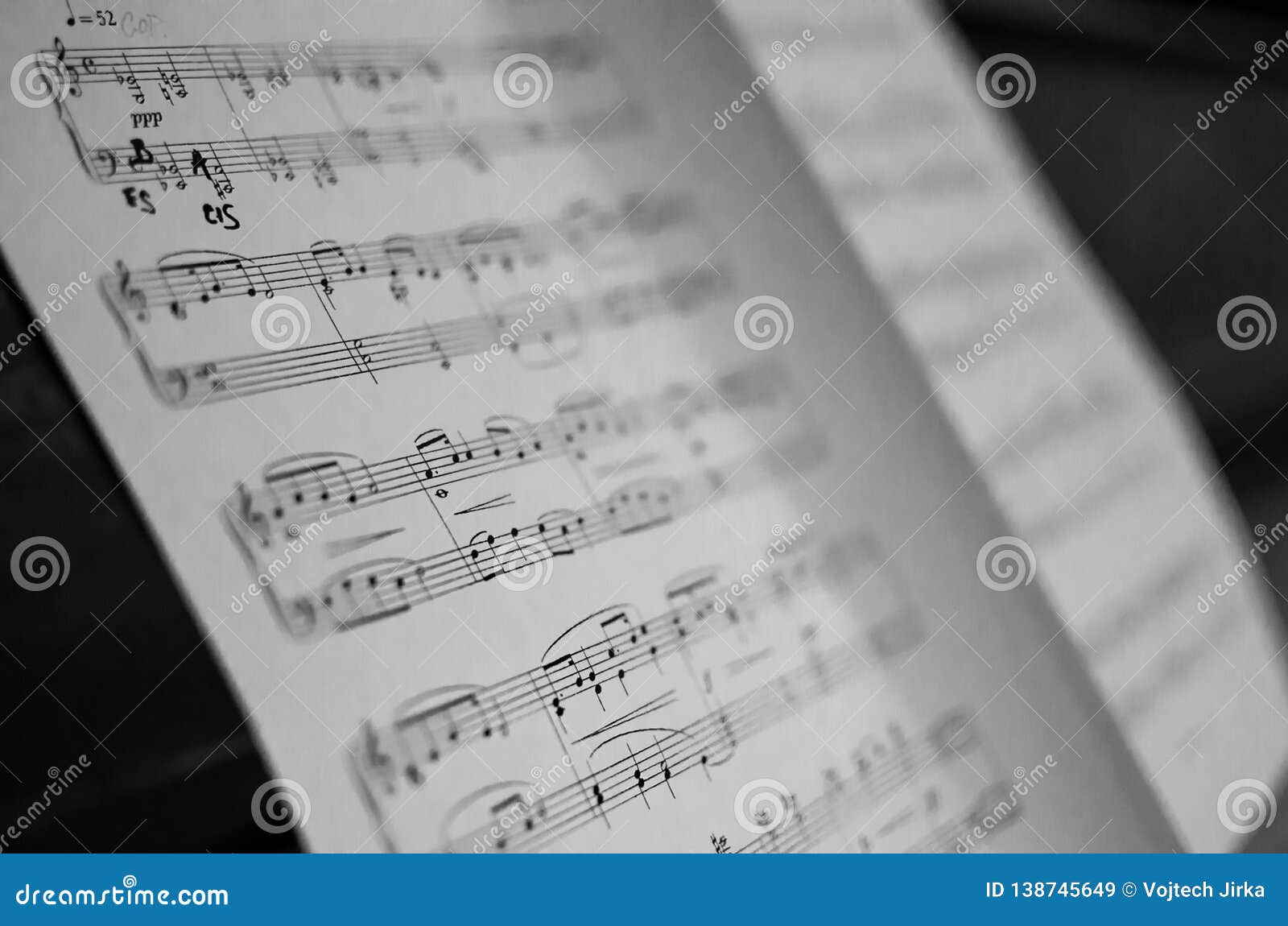 Music score sheet stock image. Image of sound, listen - 138745649