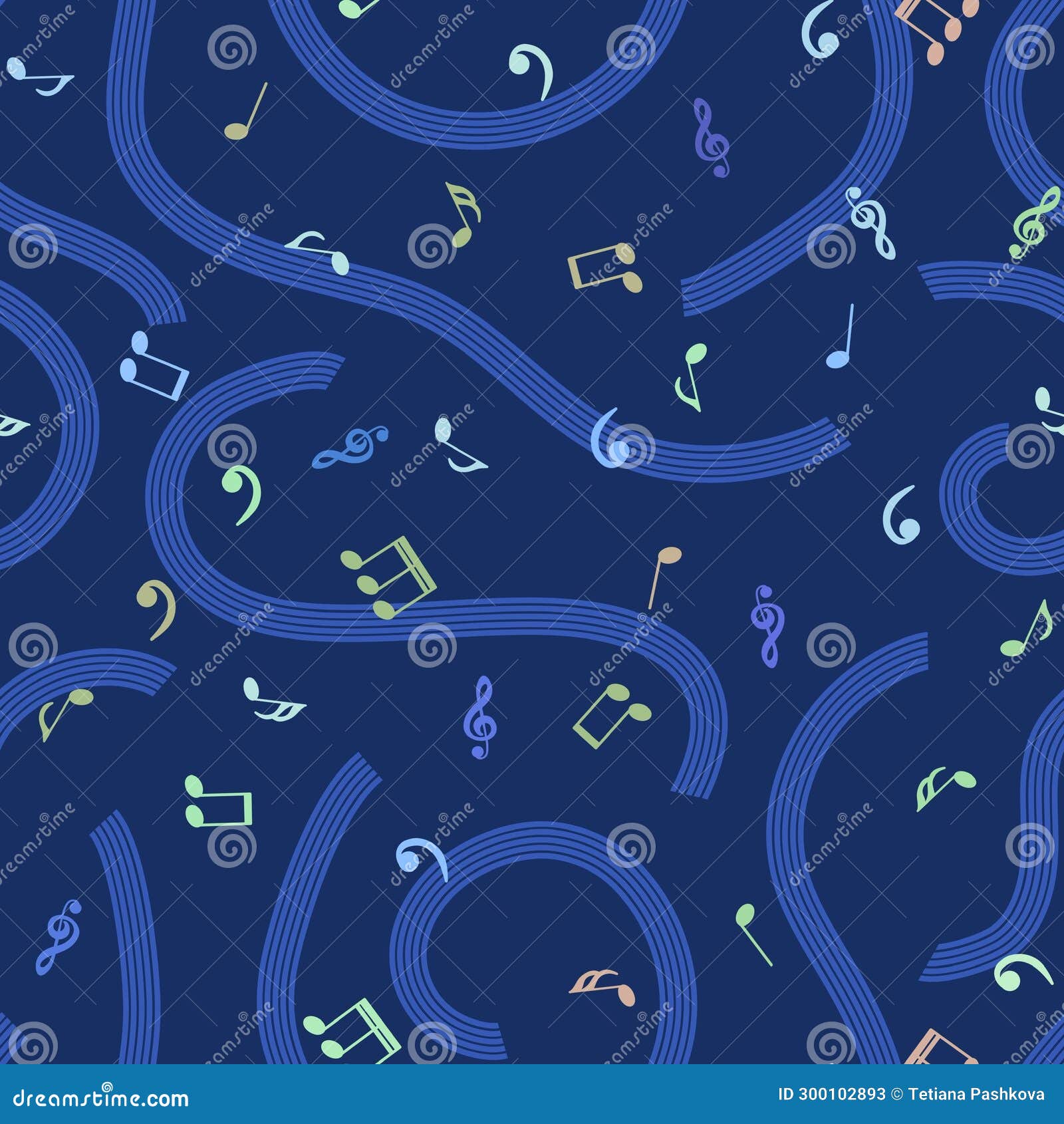 Music Seamless Notes Pattern for Wrapping Paper and Fabrics and Linens ...