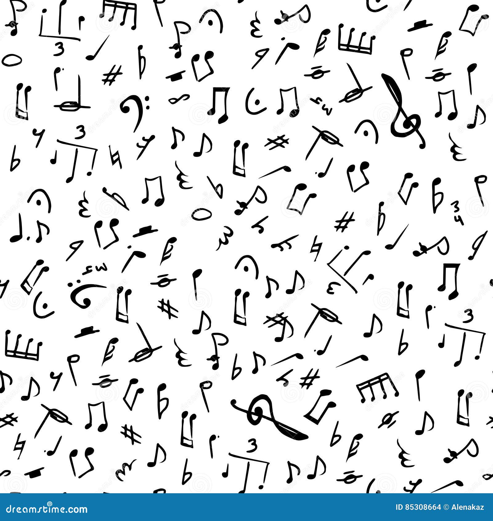 Music seamless pattern stock vector. Illustration of pause - 85308664