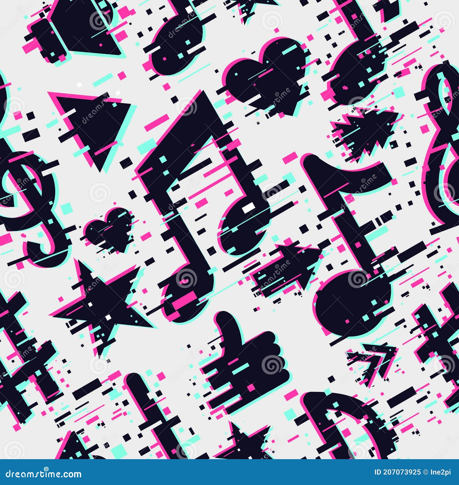 Glitch Style Dark Abstract Background. Distorted Pixels Vector ...