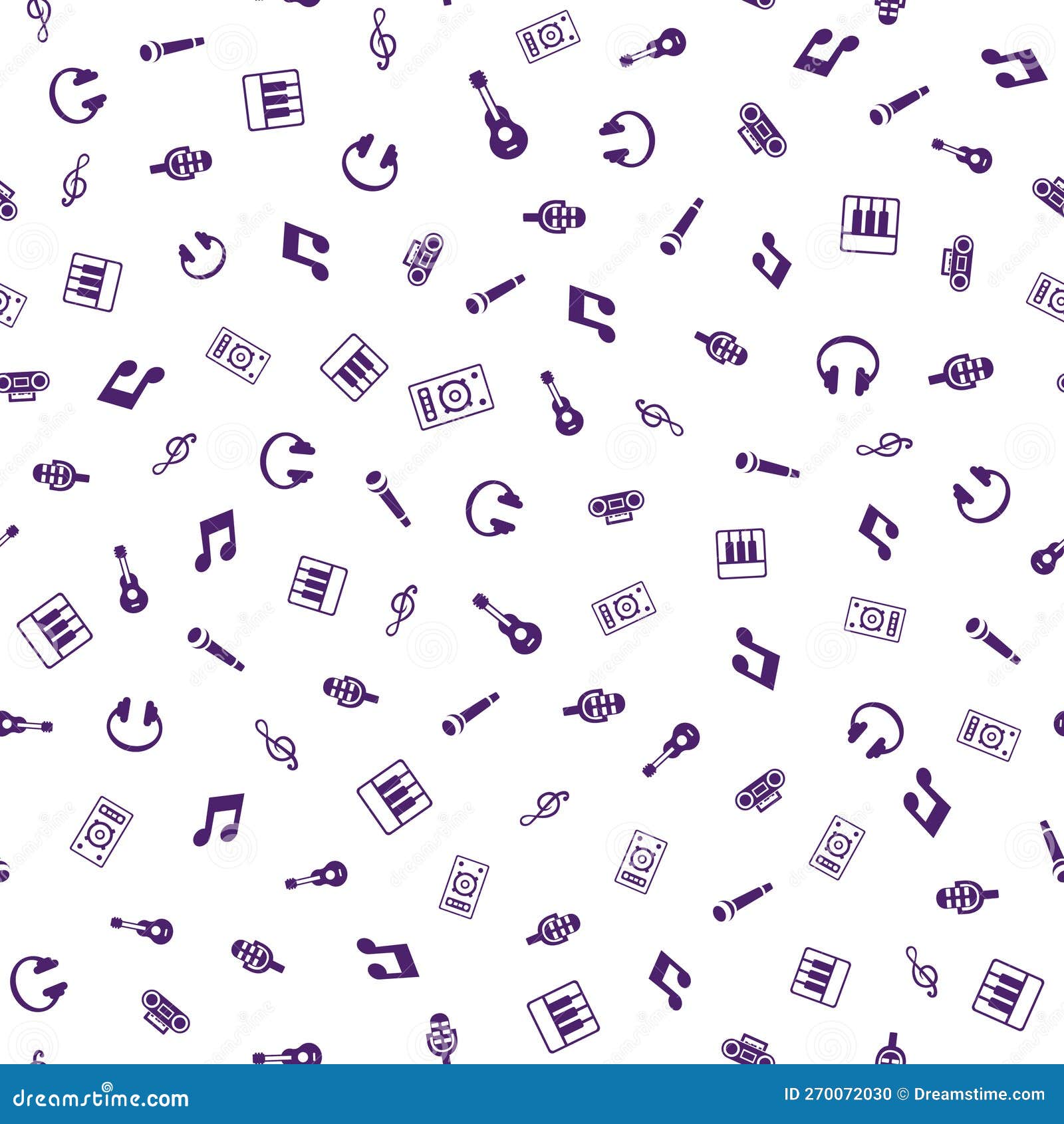 Music Seamless Pattern Background. Vector Texture Illustration. Stock ...