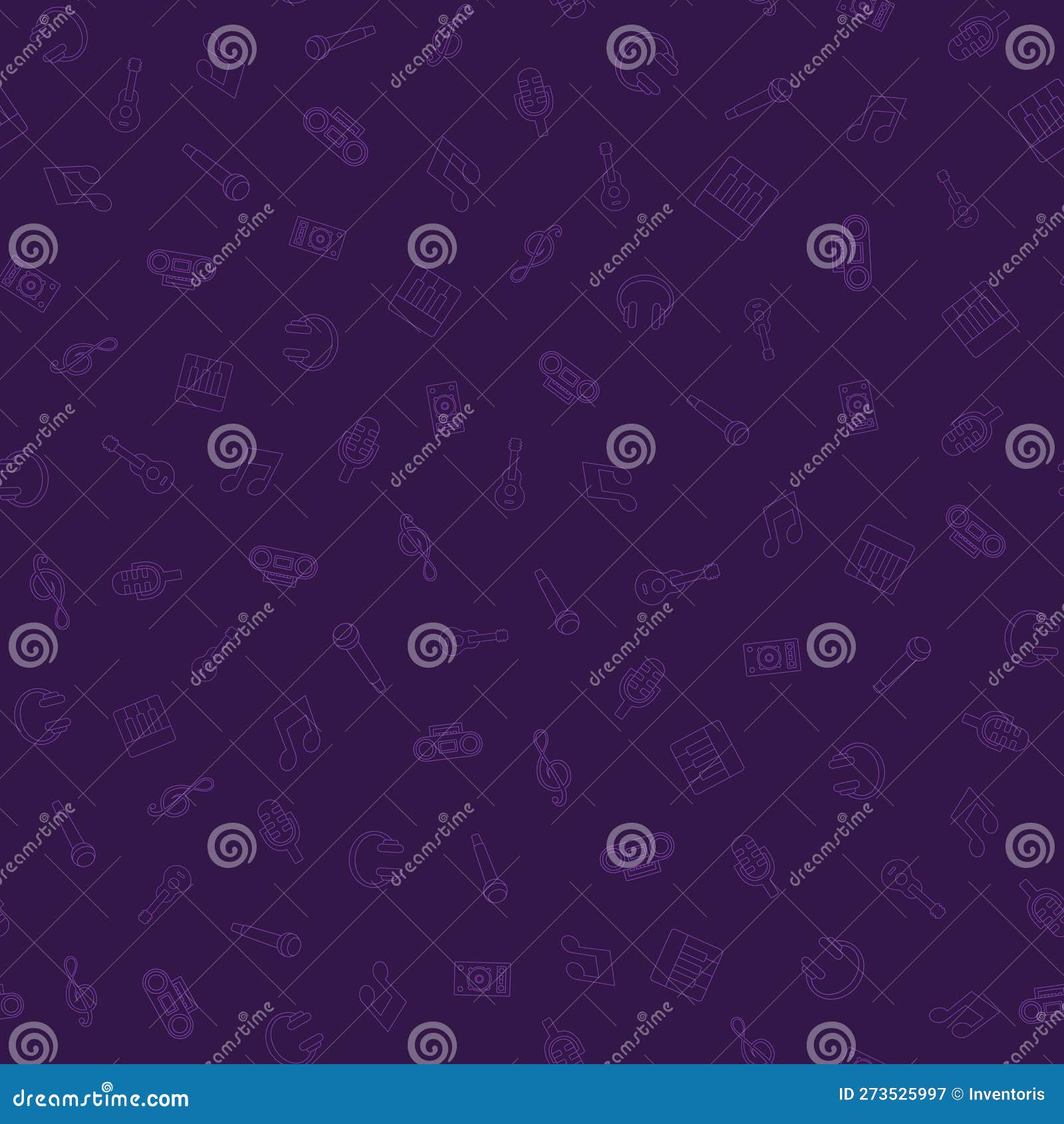Music Seamless Pattern Background. Vector Texture Illustration. Stock ...