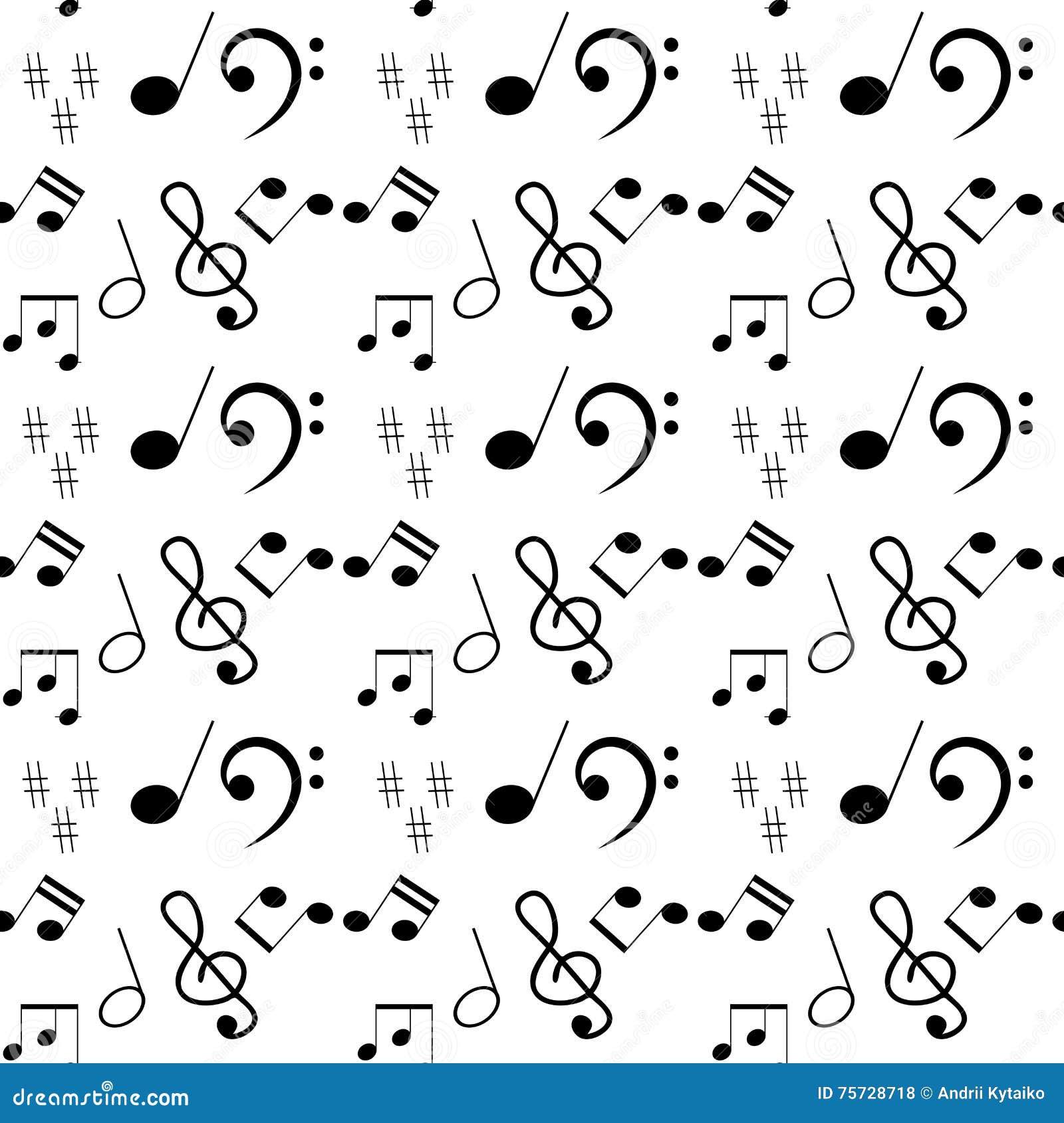 Music seamless pattern stock vector. Illustration of harmony - 75728718