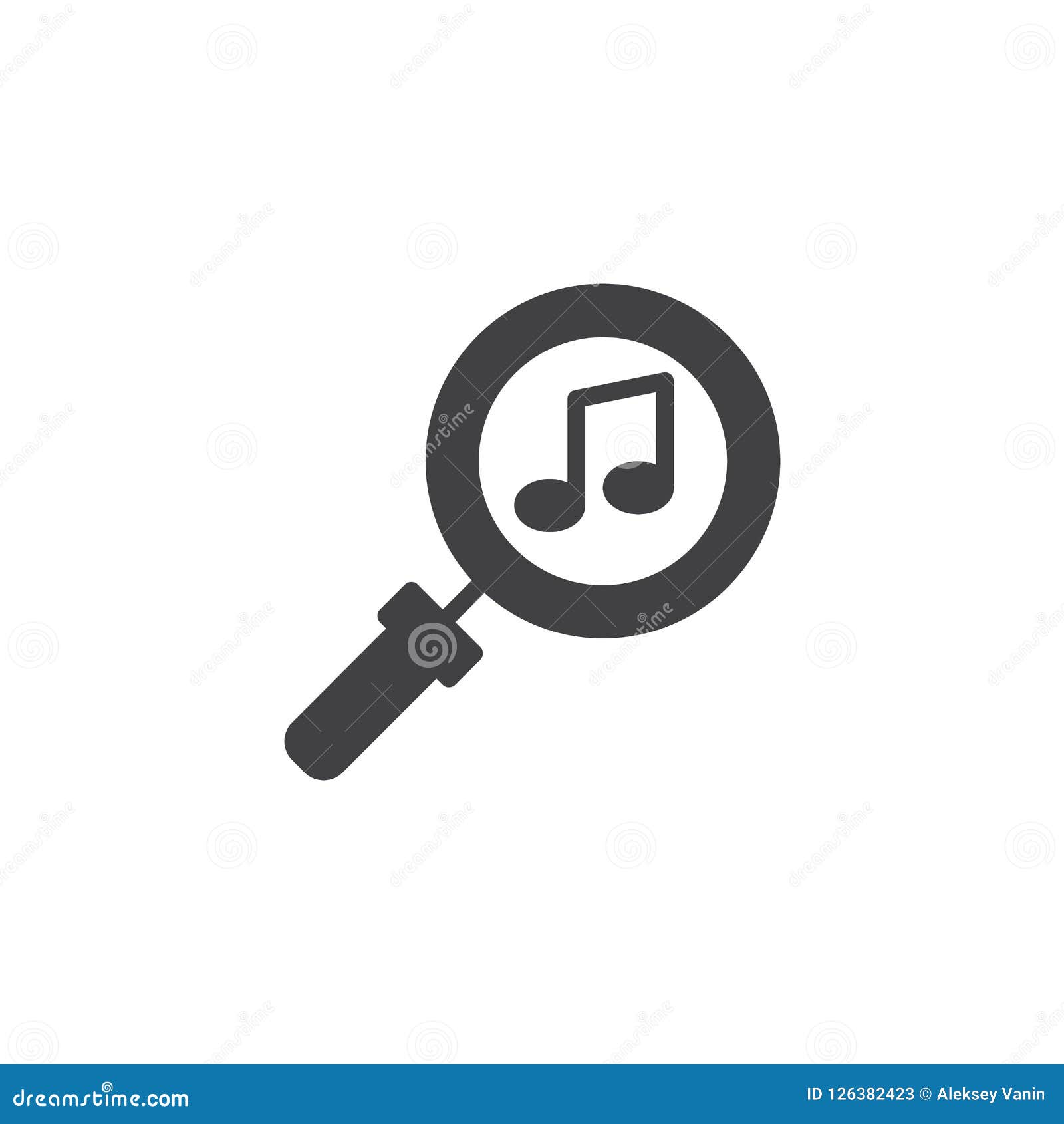 Music search vector icon stock vector. Illustration of flat - 126382423