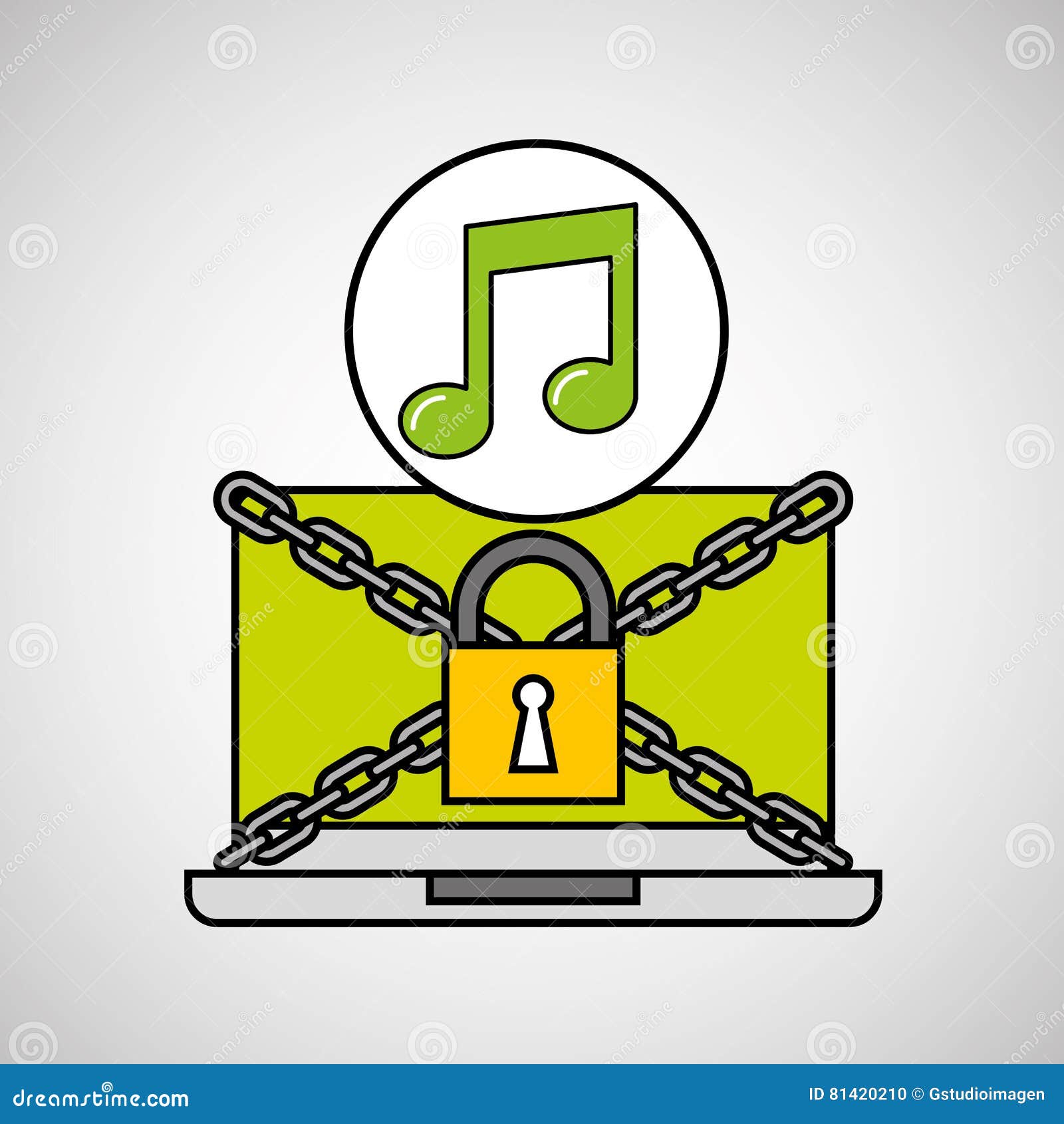 Music Security Internet Technology Stock Vector - Illustration of ...