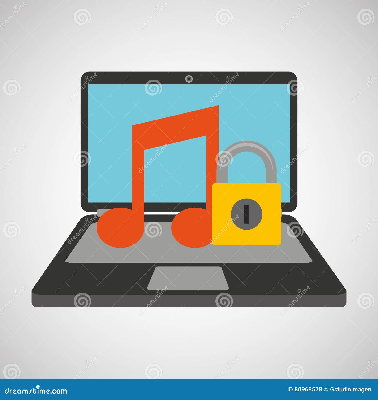 Music Security System Technology Stock Vector - Illustration of icon ...