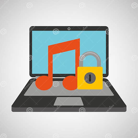Music Security System Technology Stock Vector - Illustration of icon ...