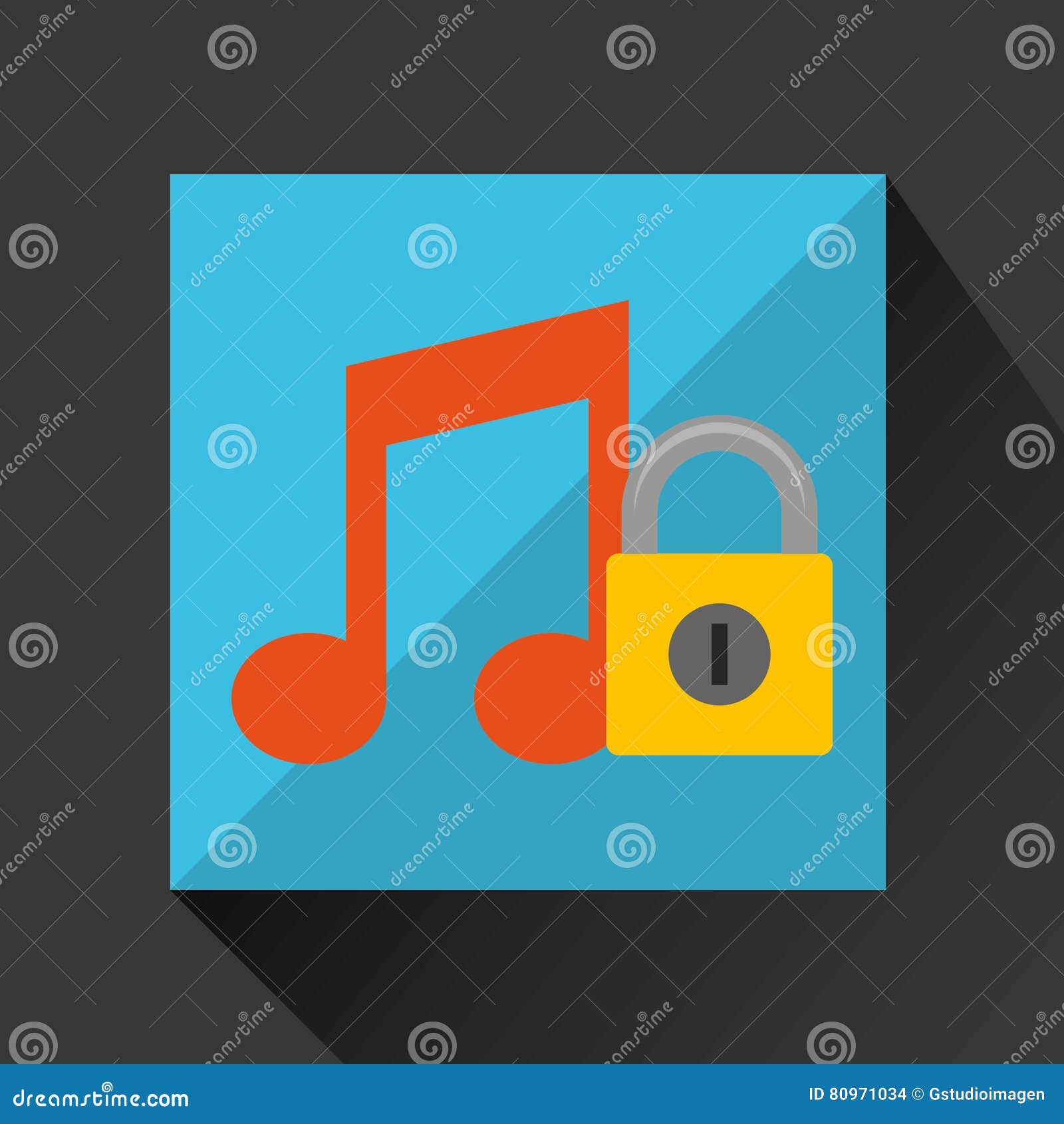 Music Security System Technology Stock Vector - Illustration of ...
