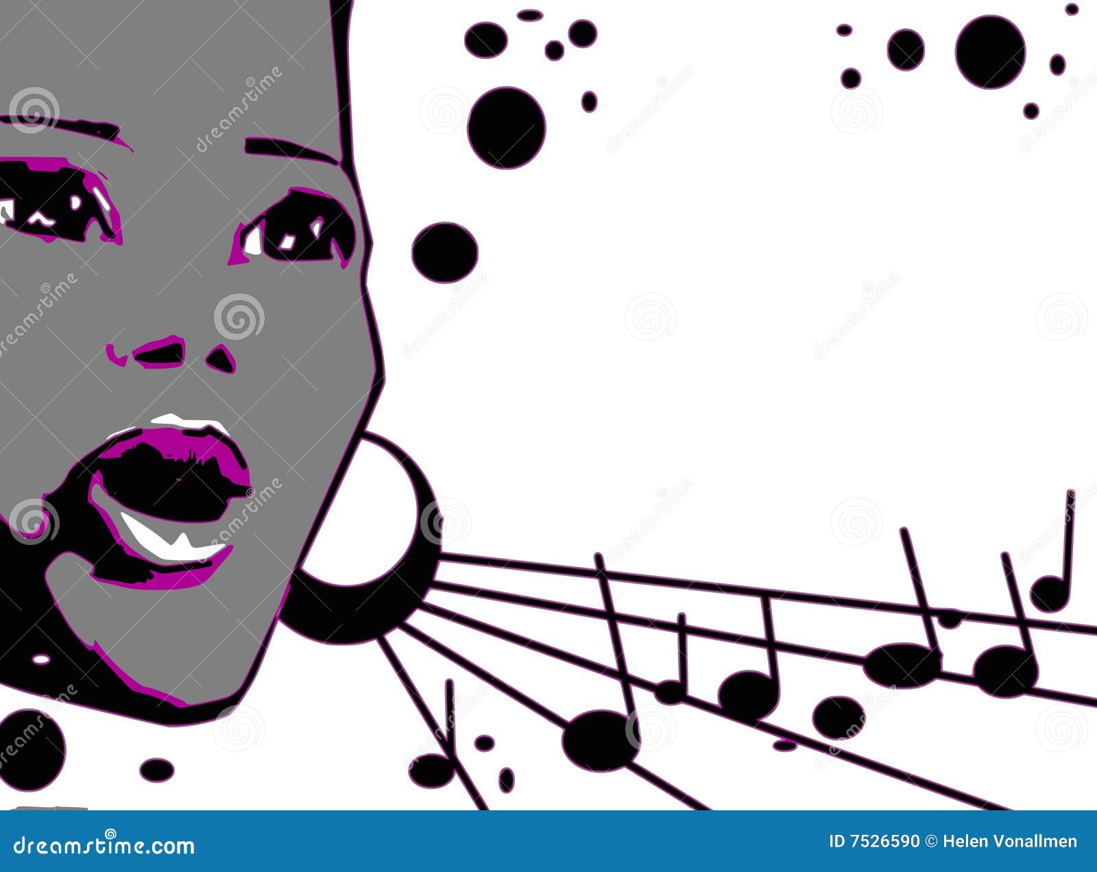 Singer Woman Music Jazz Blues Comics Cartoon Stock Illustration ...