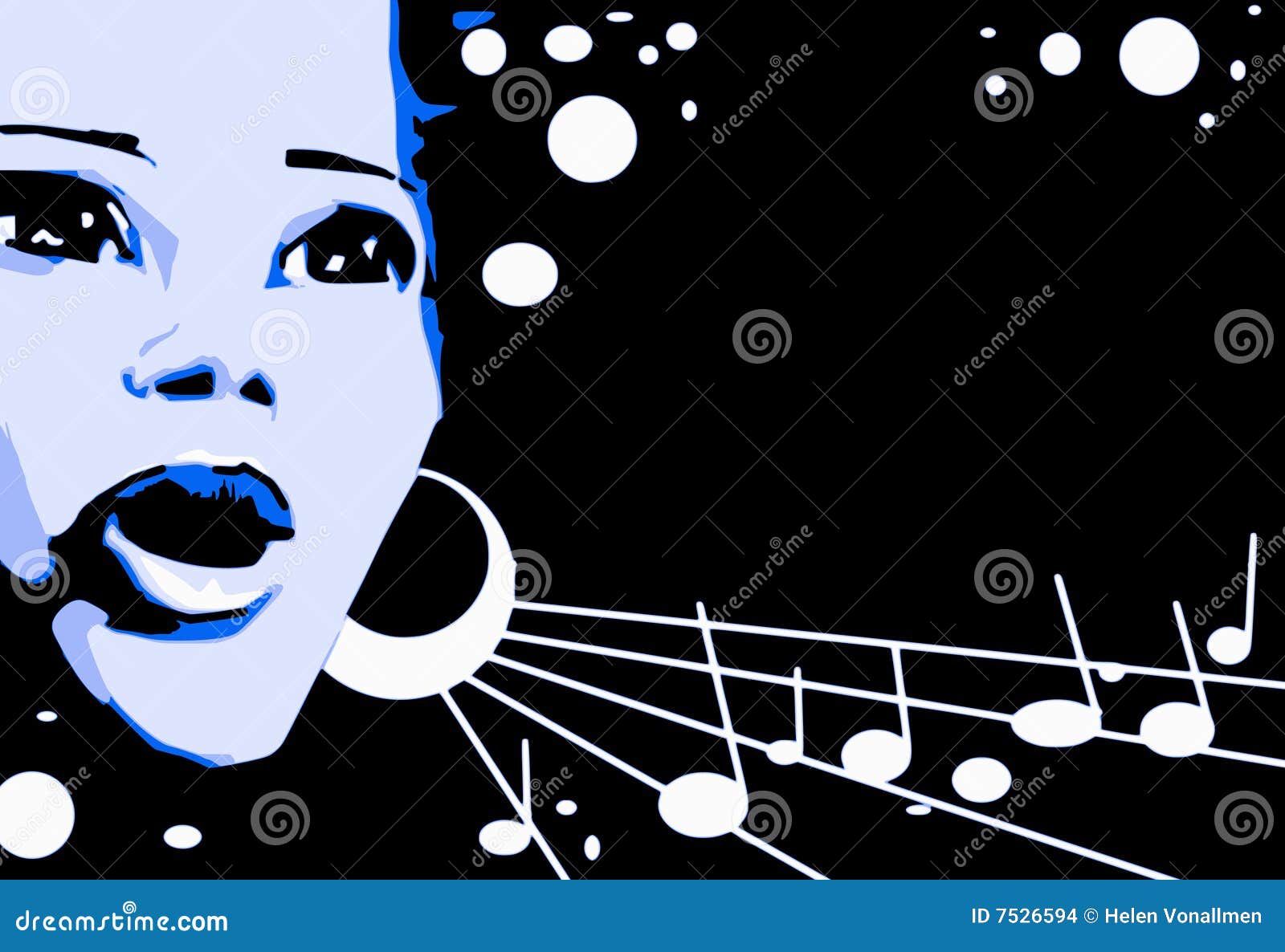 Singer Woman Music Jazz Blues Comics Cartoon Stock Illustration ...