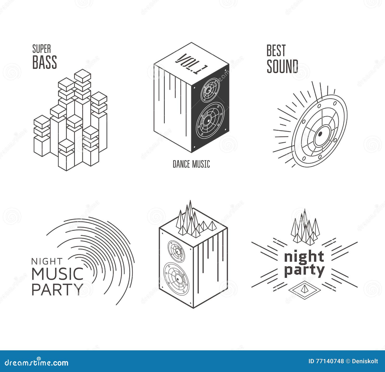 Music Set Label Vector Illustration | CartoonDealer.com #77140748