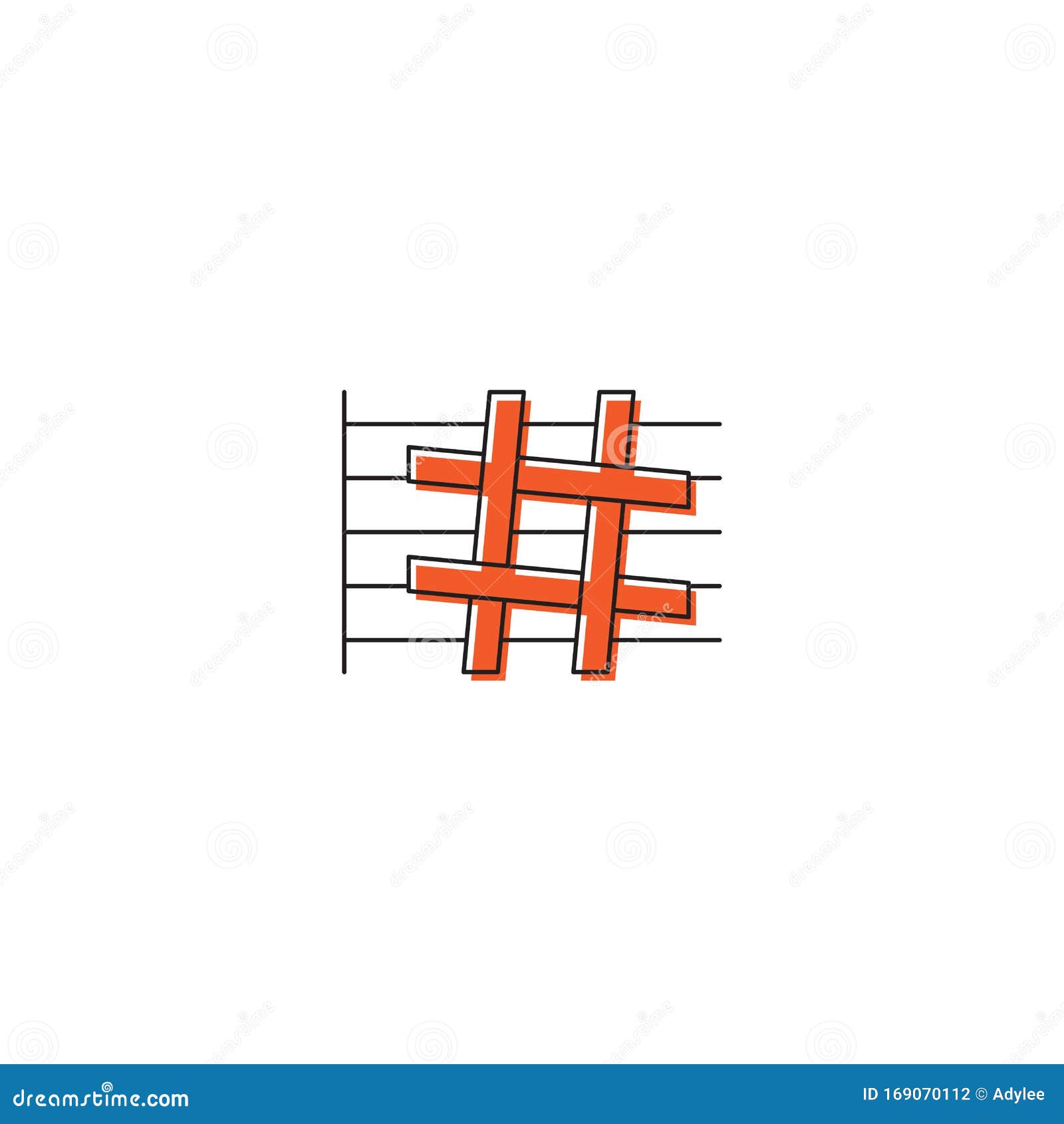 Music Sharp Vector Icon Symbol Isolated on White Background Stock ...