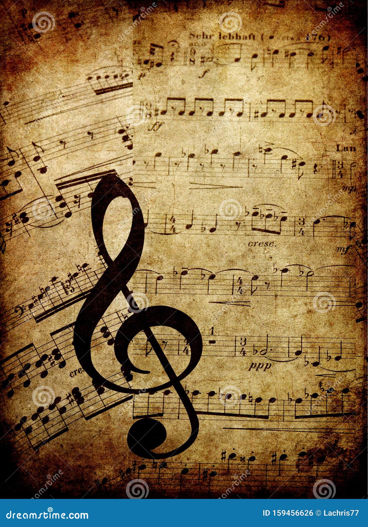 Music, Sheet Music, Background Stock Photo - Image of page, clef: 159456626