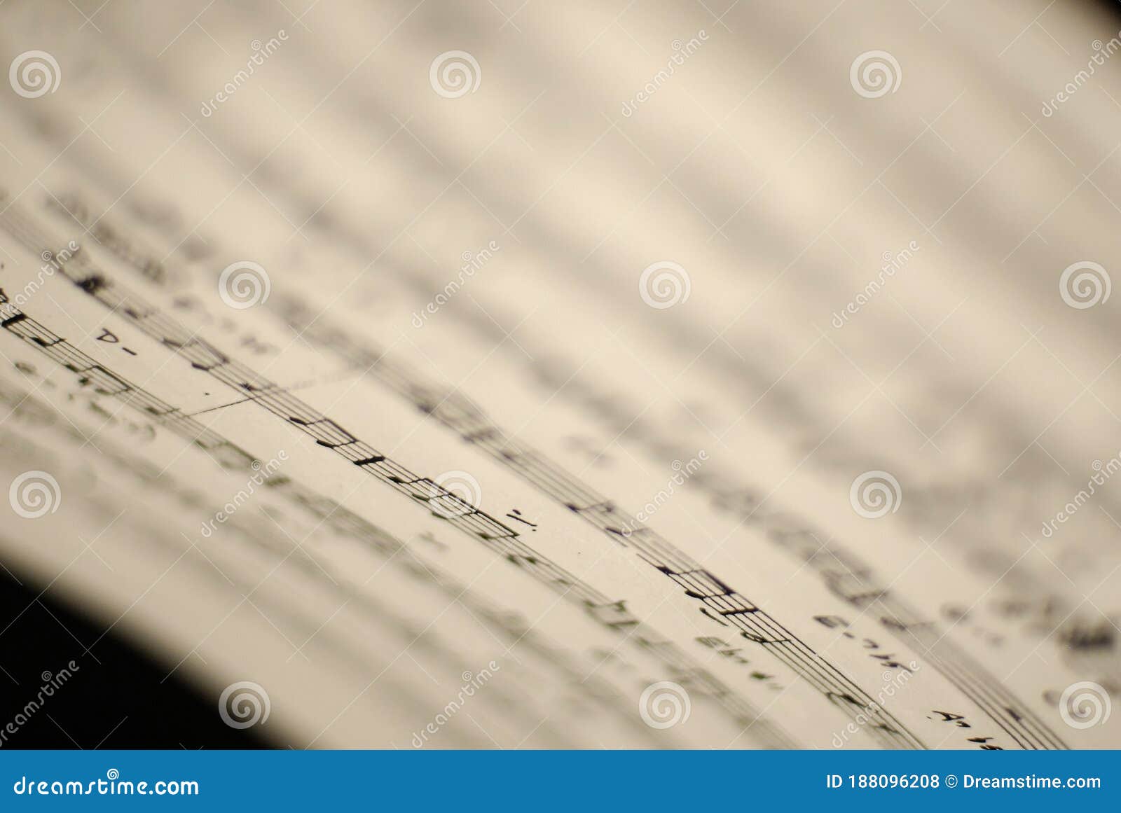 Close up music sheet stock photo. Image of sound, notation - 188096208