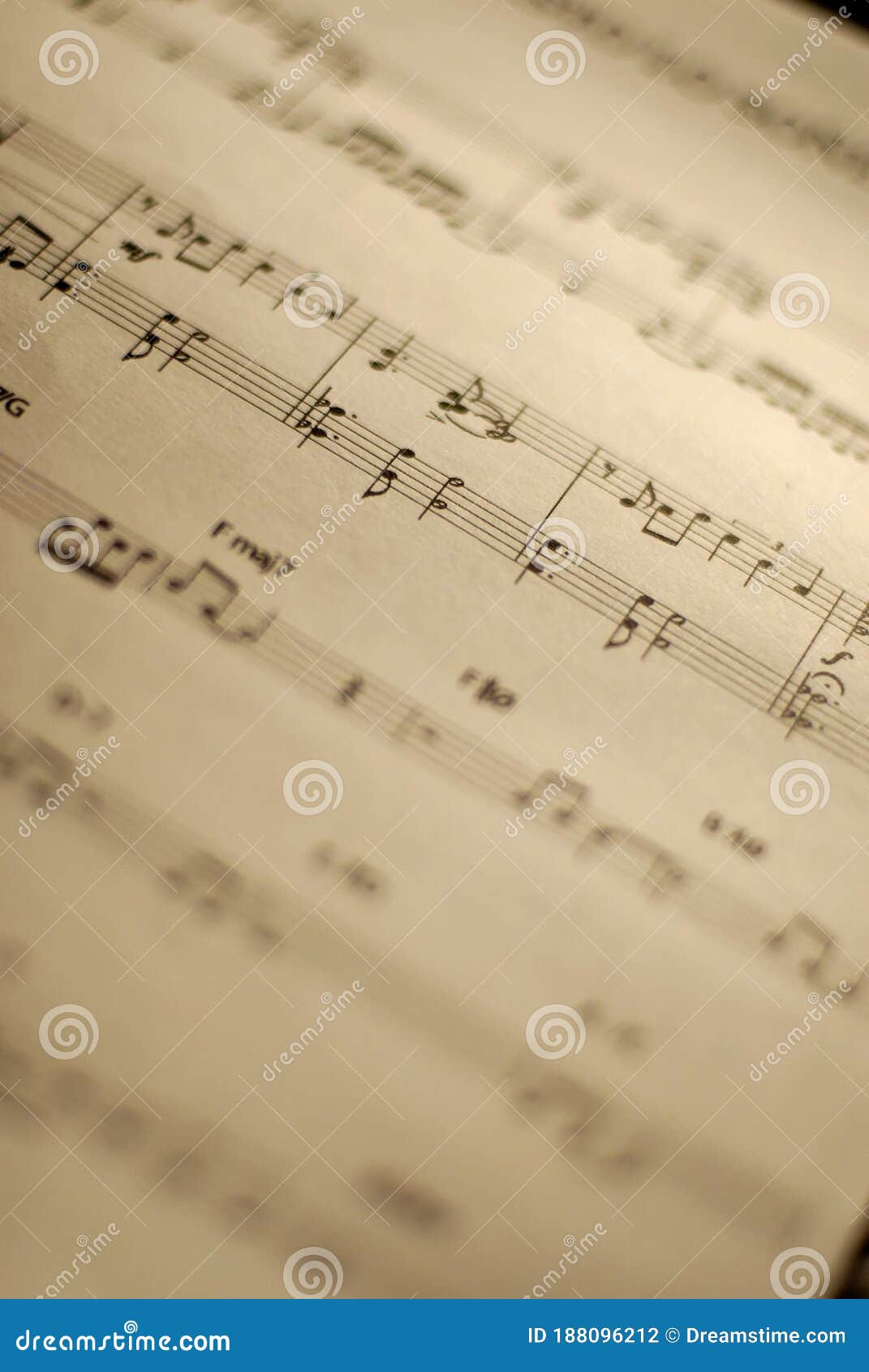 Close Up of a Musical Pentagram on a Music Sheet Stock Photo - Image of ...