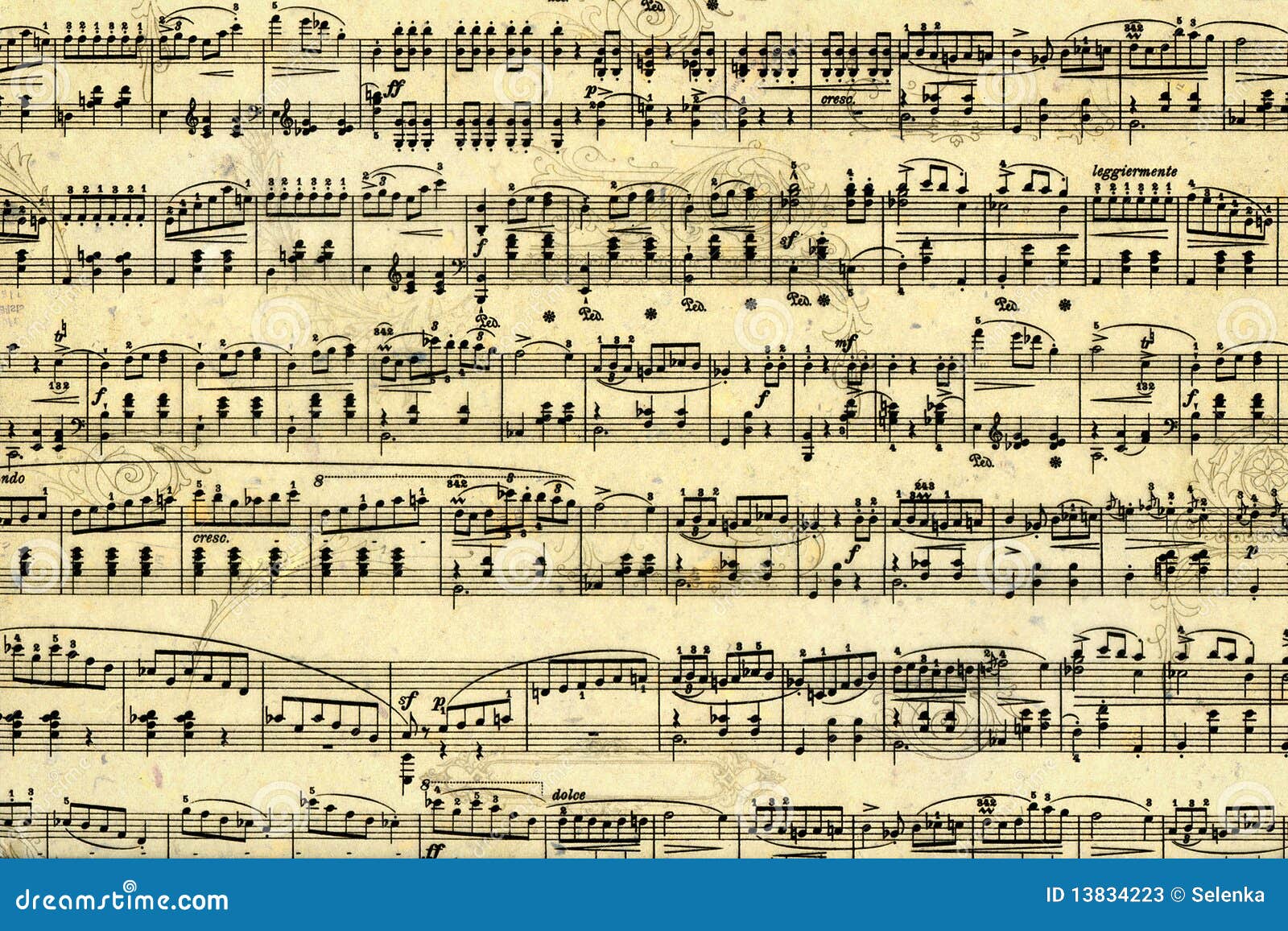 Antique Stained Music Score Stock Illustrations – 4 Antique Stained ...