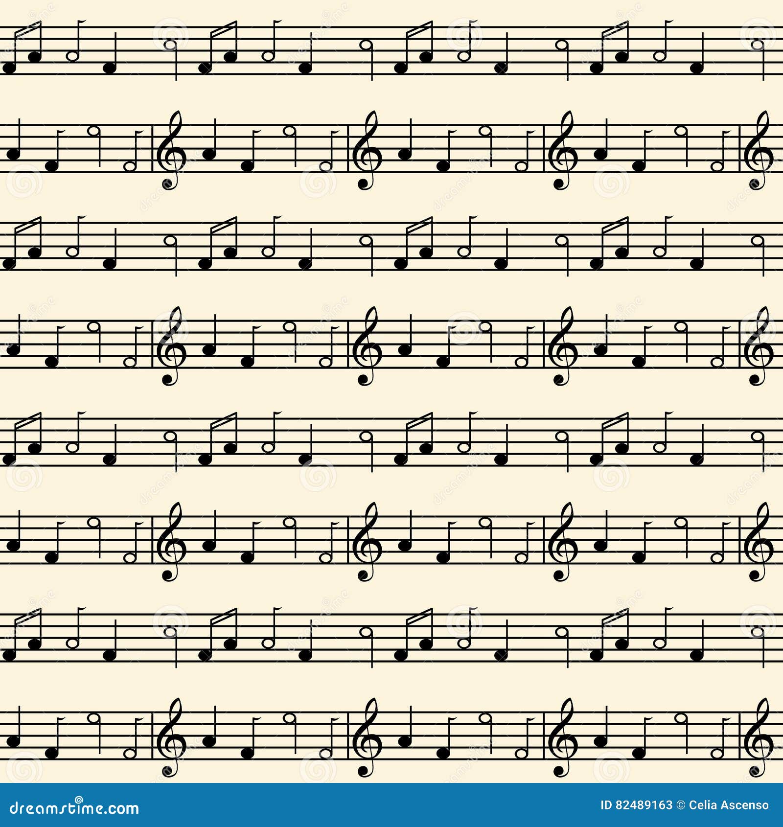 Music Sheet Seamless Background Stock Illustration - Illustration of ...