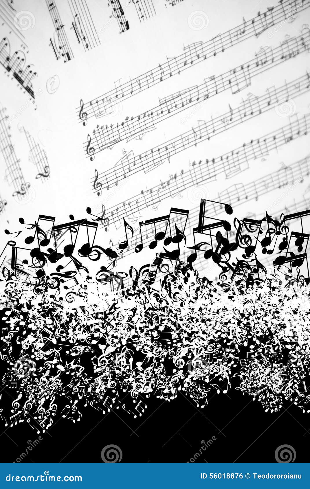 Music Sheets Background With Notes Stock Image | CartoonDealer.com ...