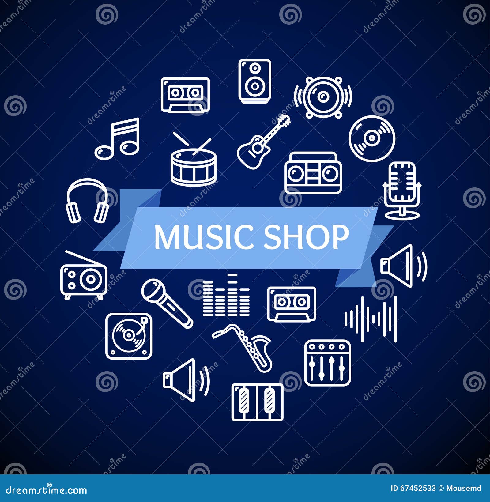 Music Shop Concept. Vector stock vector. Illustration of concept - 67452533