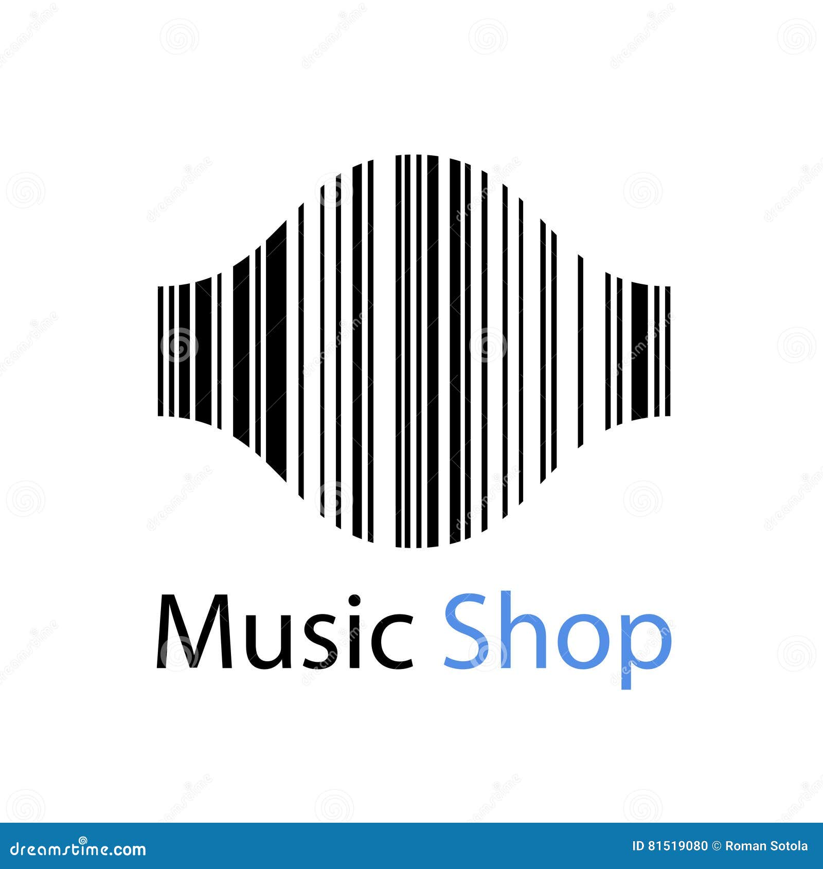 Music Shop EAN Barcode Sound Wave Symbol Stock Vector - Illustration of ...