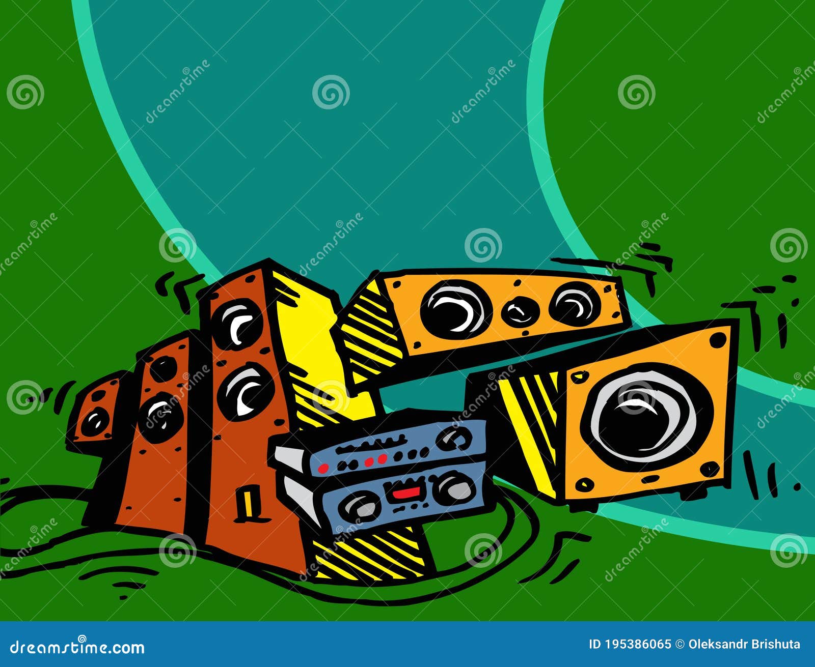 Music Subwoofer Speaker Isolated On White Background Vector ...