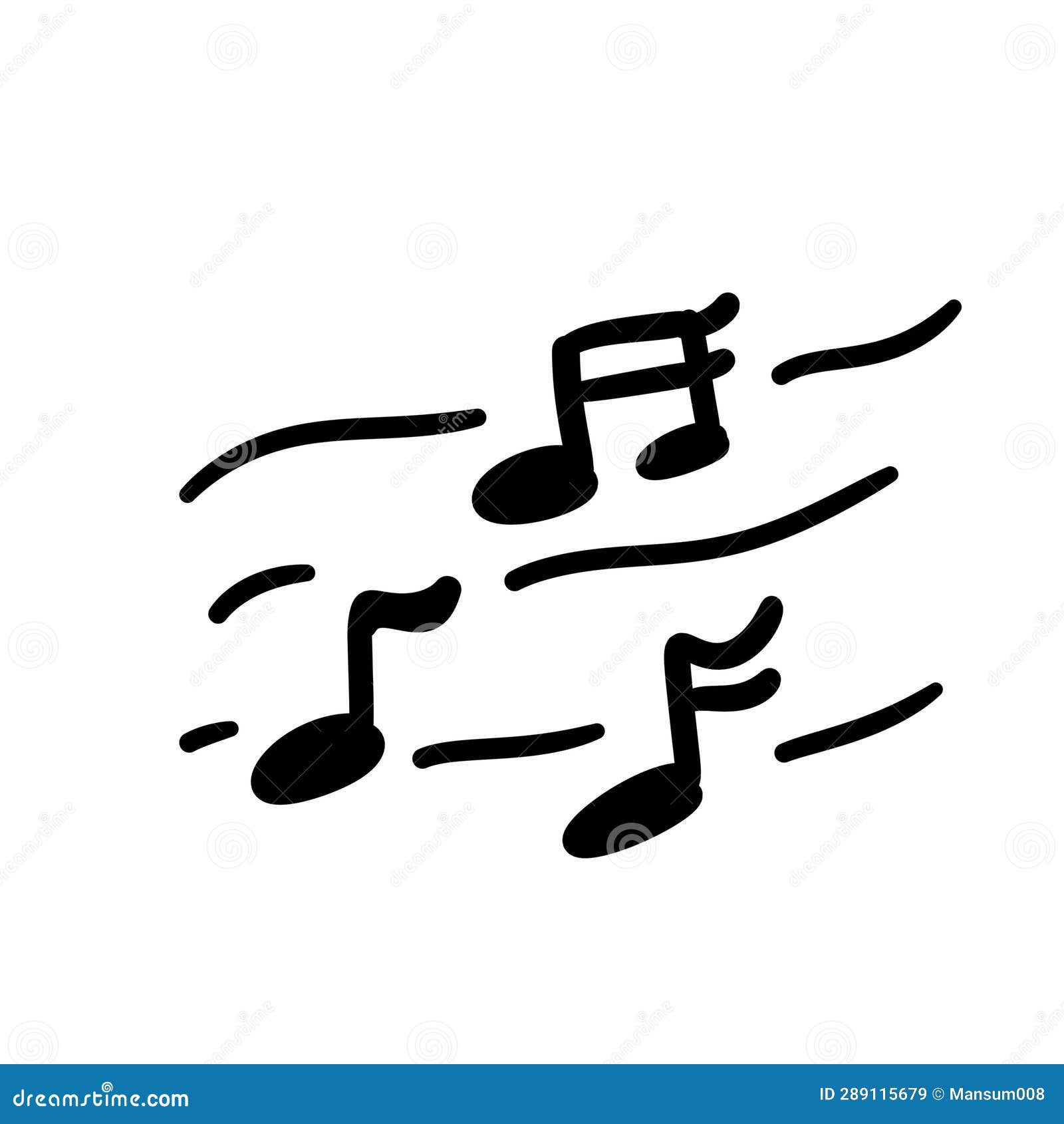 Music Sign Cartoon on White Background Stock Illustration ...