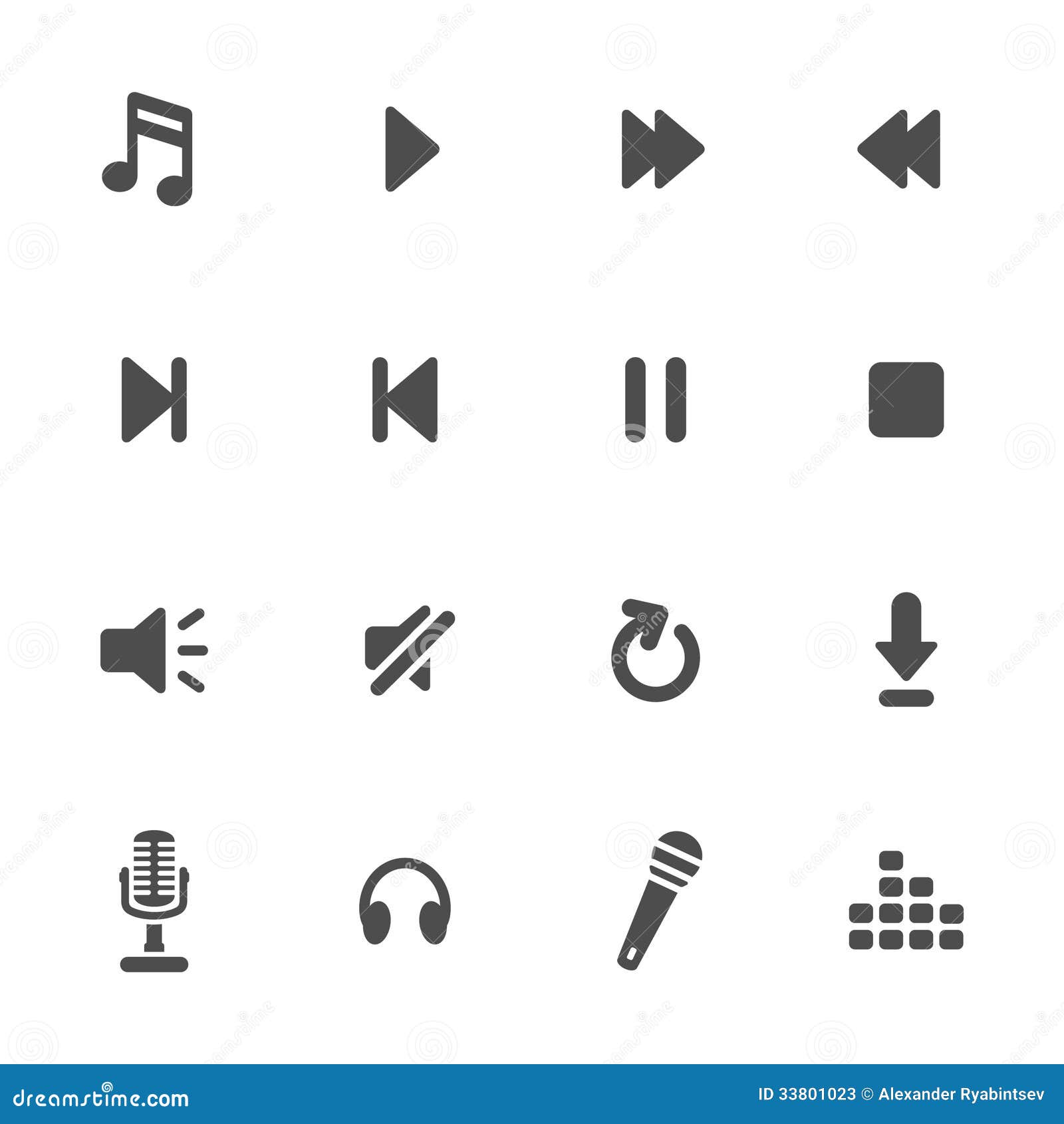 Music sign icon set stock vector. Illustration of digital - 33801023