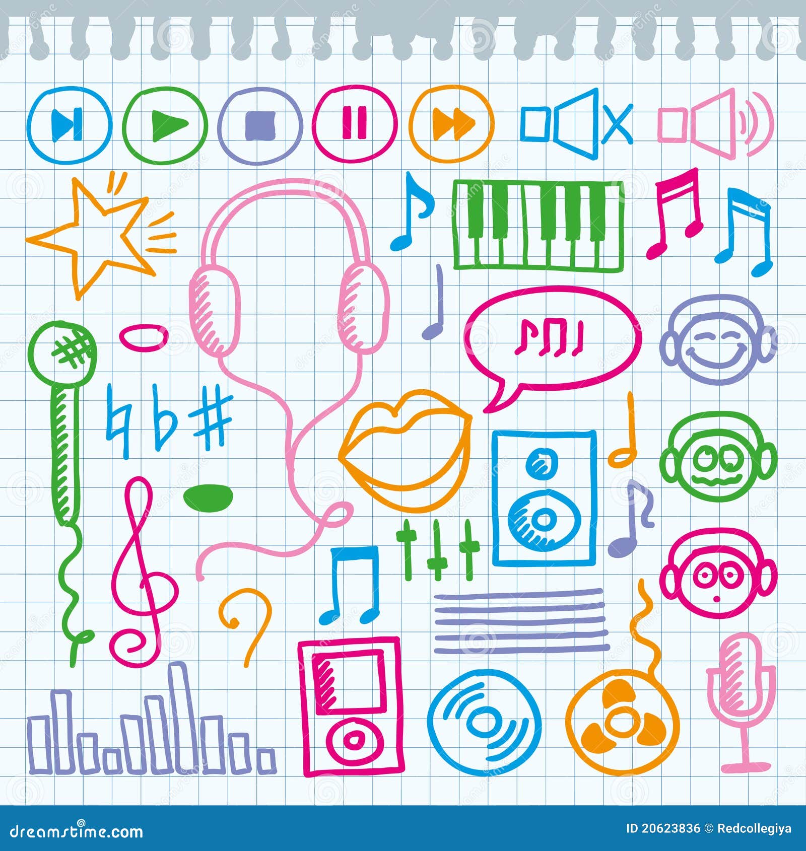 Music signs stock vector. Illustration of amusing, microphone - 20623836