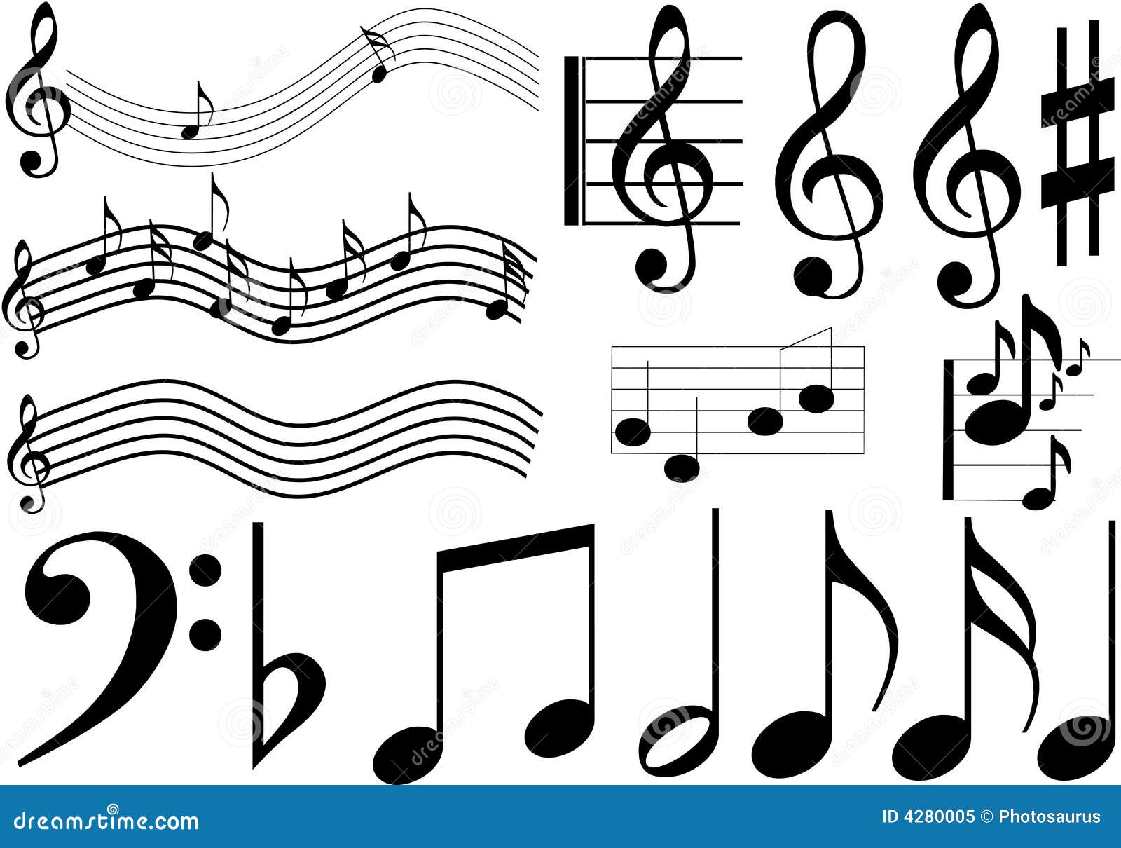 Music signs stock vector. Illustration of bass, sound - 4280005