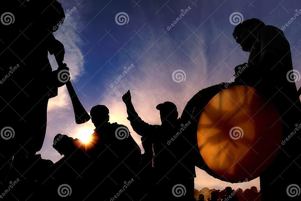 Music Silhouette and Sunset Editorial Image - Image of competition ...