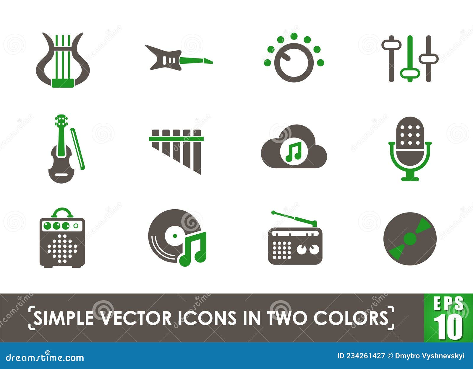 Music simple vector icons stock vector. Illustration of vinyl - 234261427